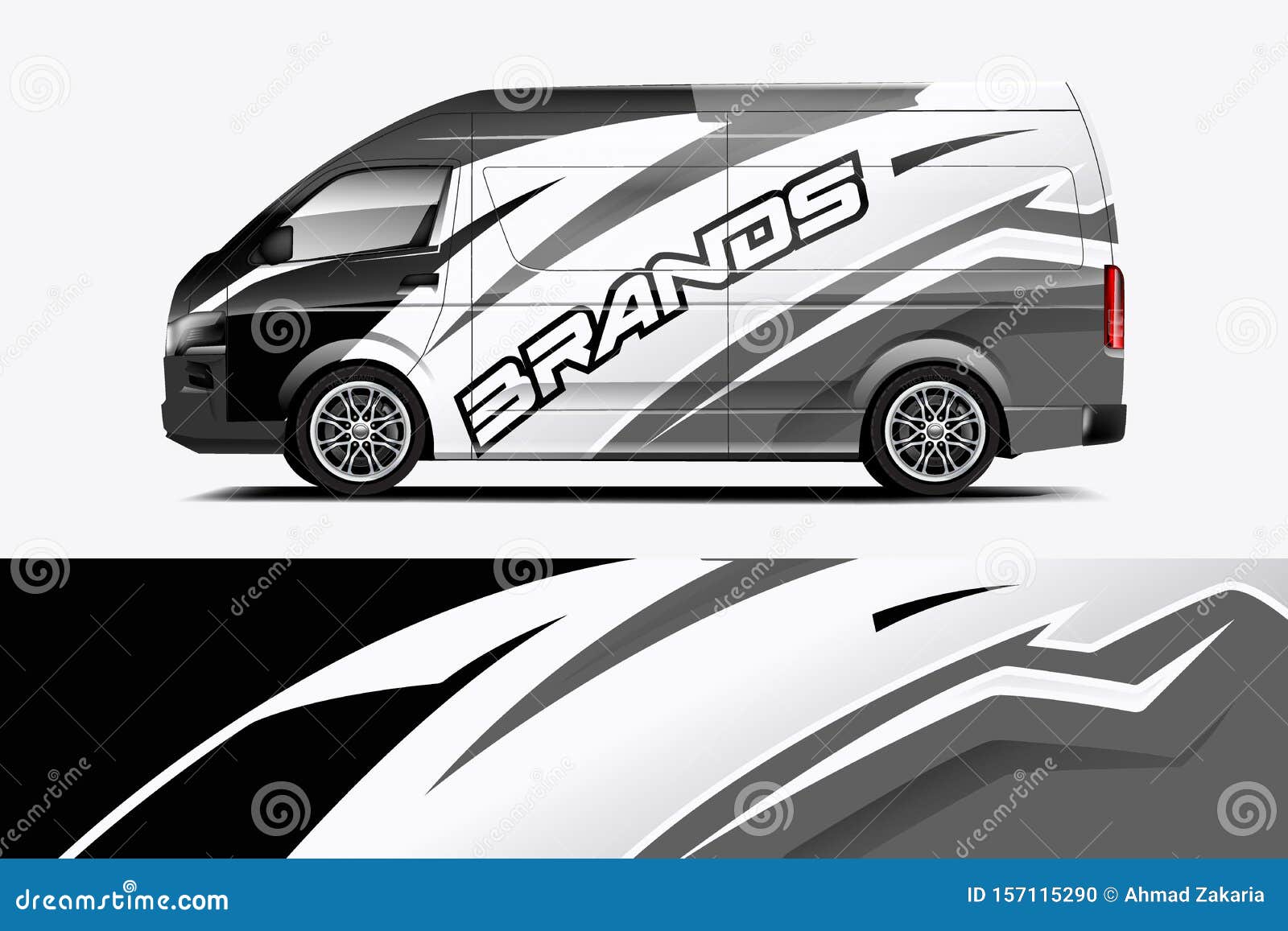 Van Wrap Livery Design for Company Stock Illustration - Illustration of ...