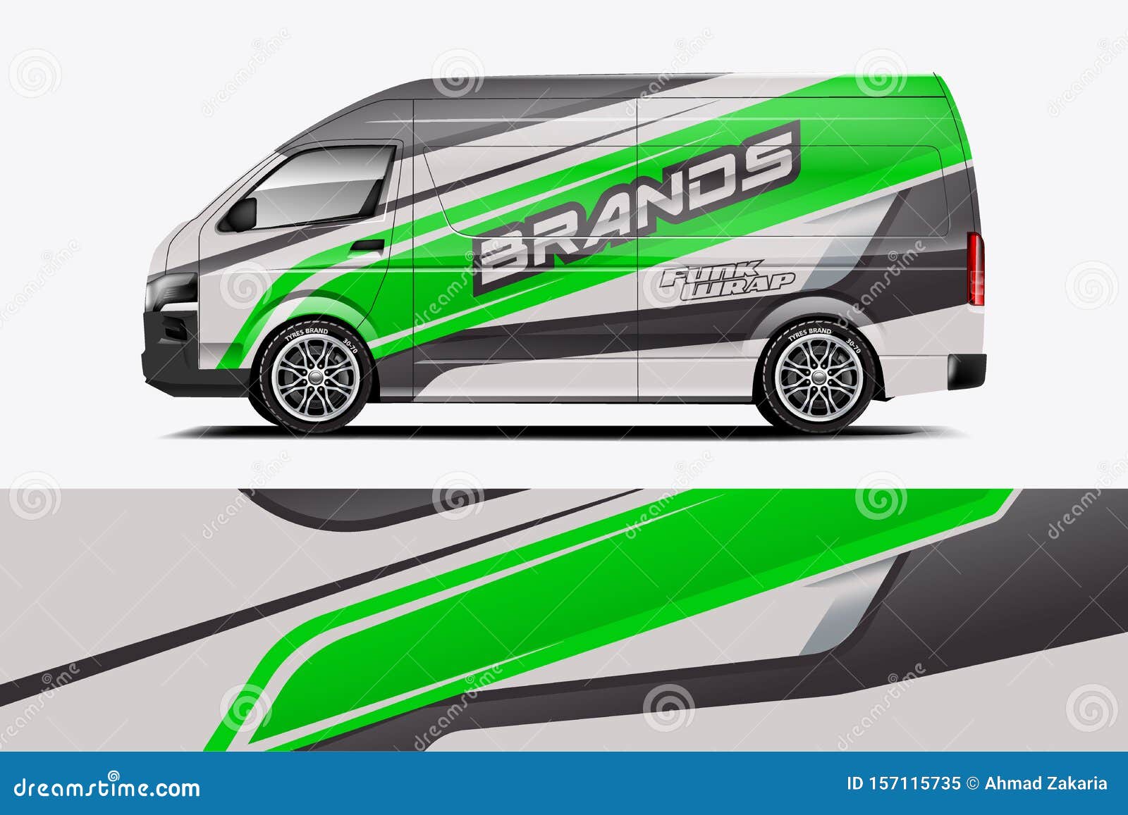 Van Wrap Livery Design for Company Stock Illustration - Illustration of ...