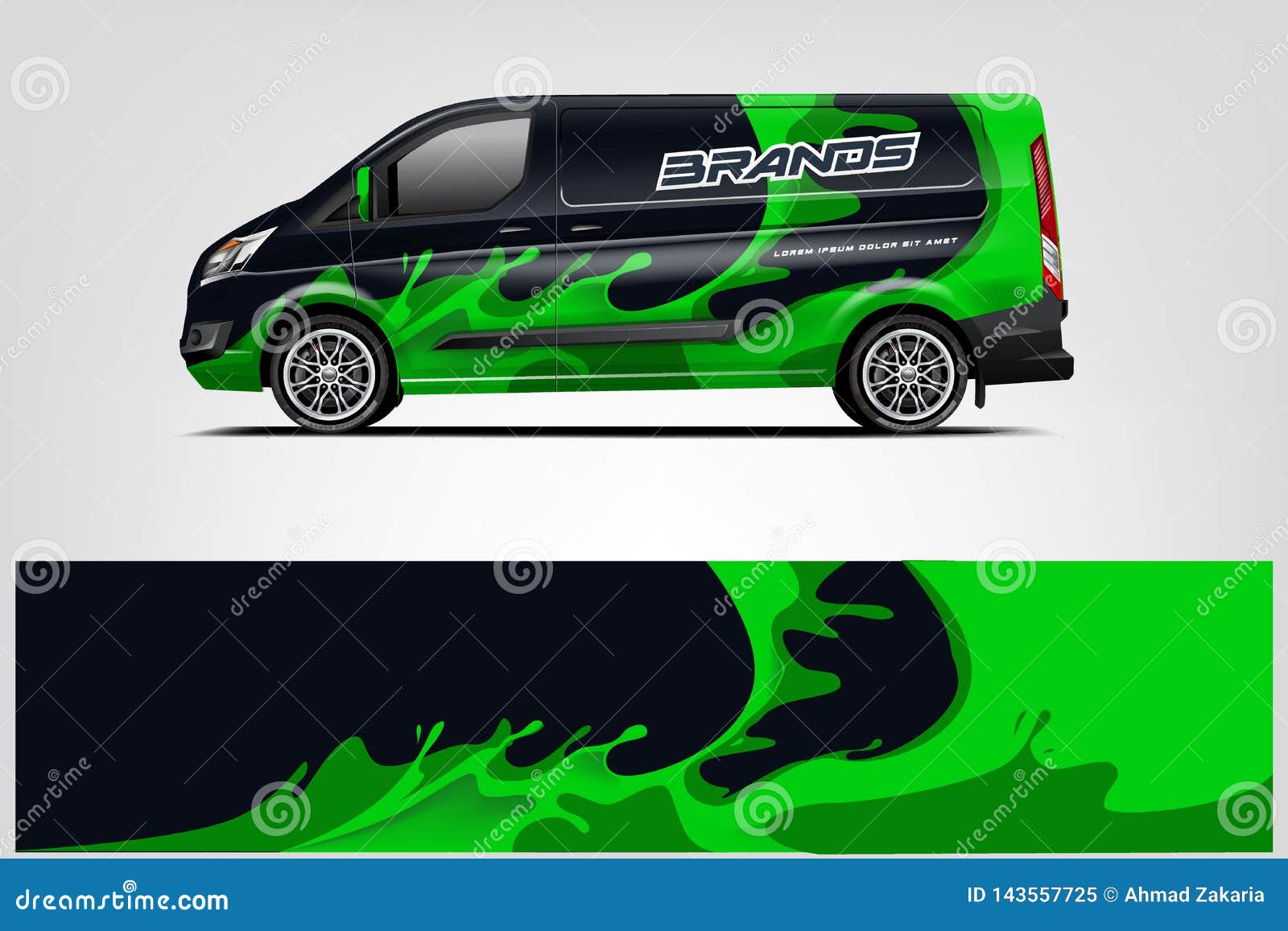 Van Wrap Livery Design. Eps 10.vector Stock Illustration - Illustration ...