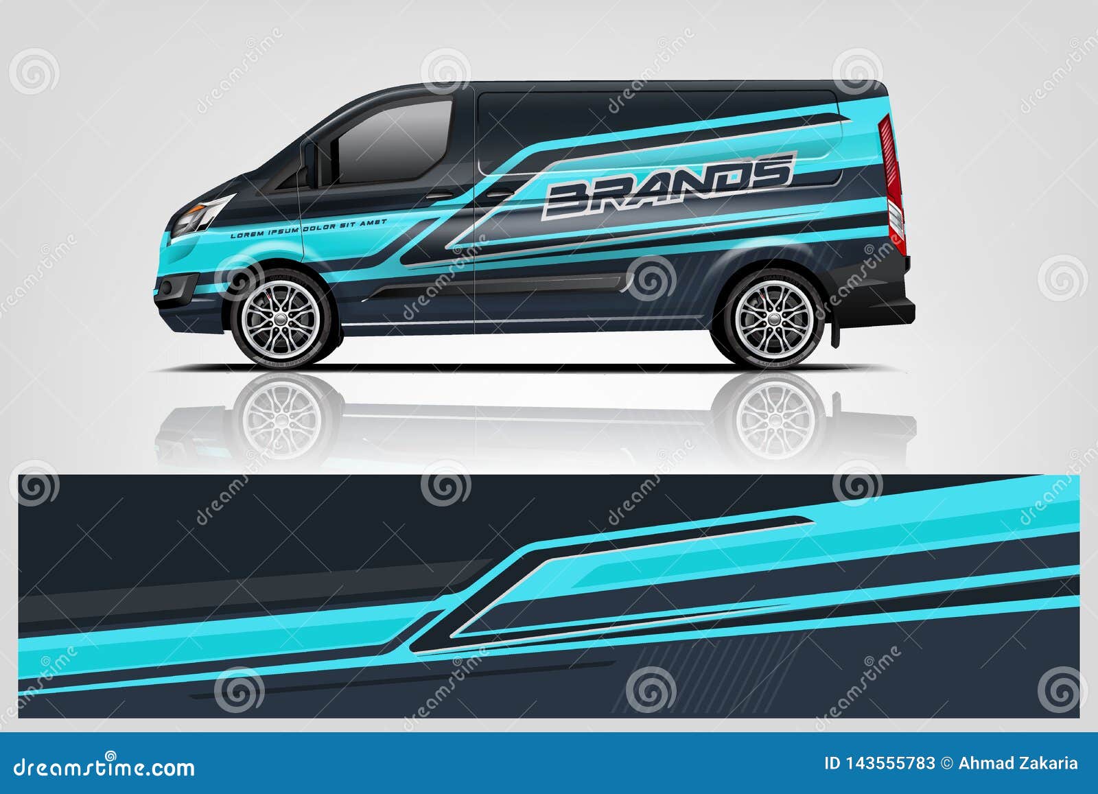 Van Wrap Livery Design. Eps 10.vector Stock Illustration - Illustration ...