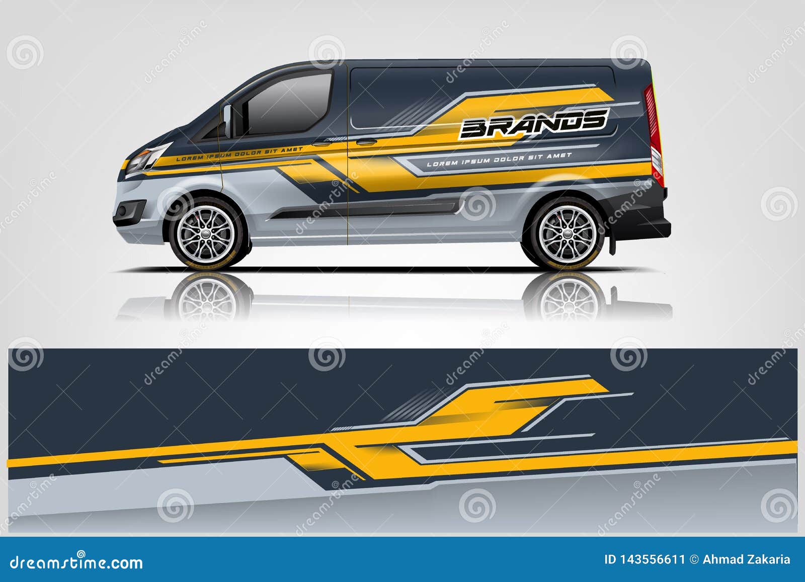 Van Wrap Livery Design. Eps 10.vector Stock Illustration - Illustration ...