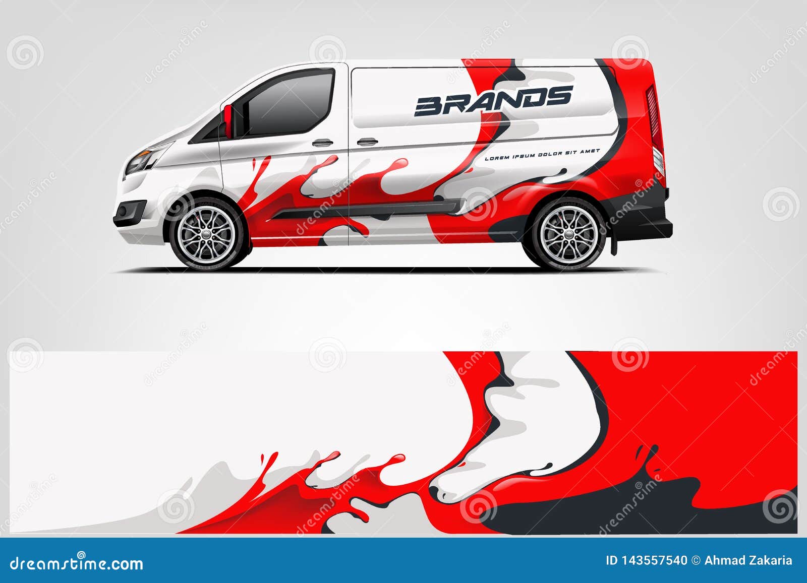 Van Wrap Livery Design. Eps 10.vector Stock Illustration - Illustration ...