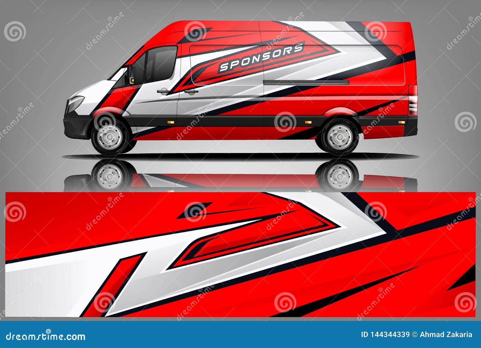 Van Wrap Livery Design. Ready Print Wrap Design for Van. - Vector Stock ...