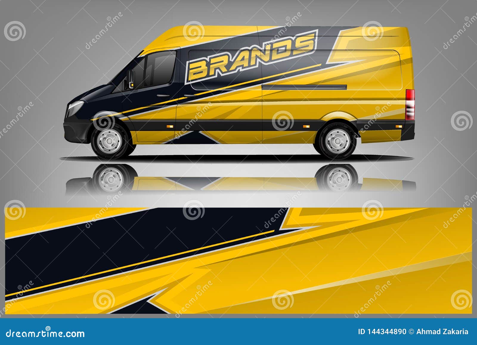 Van Wrap Livery Design. Ready Print Wrap Design Royalty-Free Stock ...
