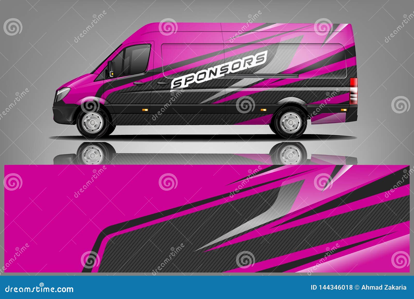 Van Wrap Livery Design. Ready Print Wrap Design for Van. - Vector Stock ...