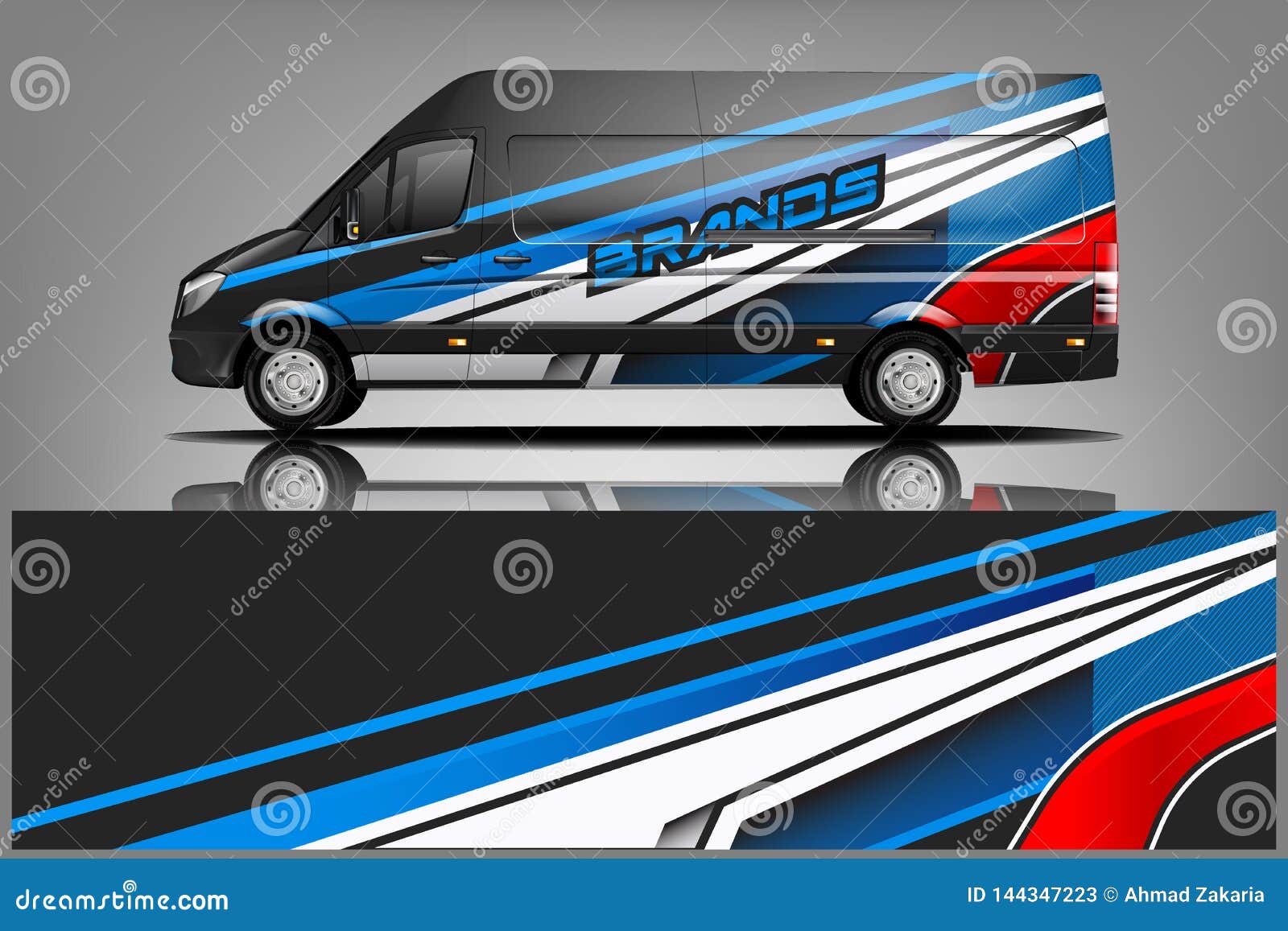 Van Wrap Livery Design. Ready Print Wrap Design for Van. - Vector Stock ...