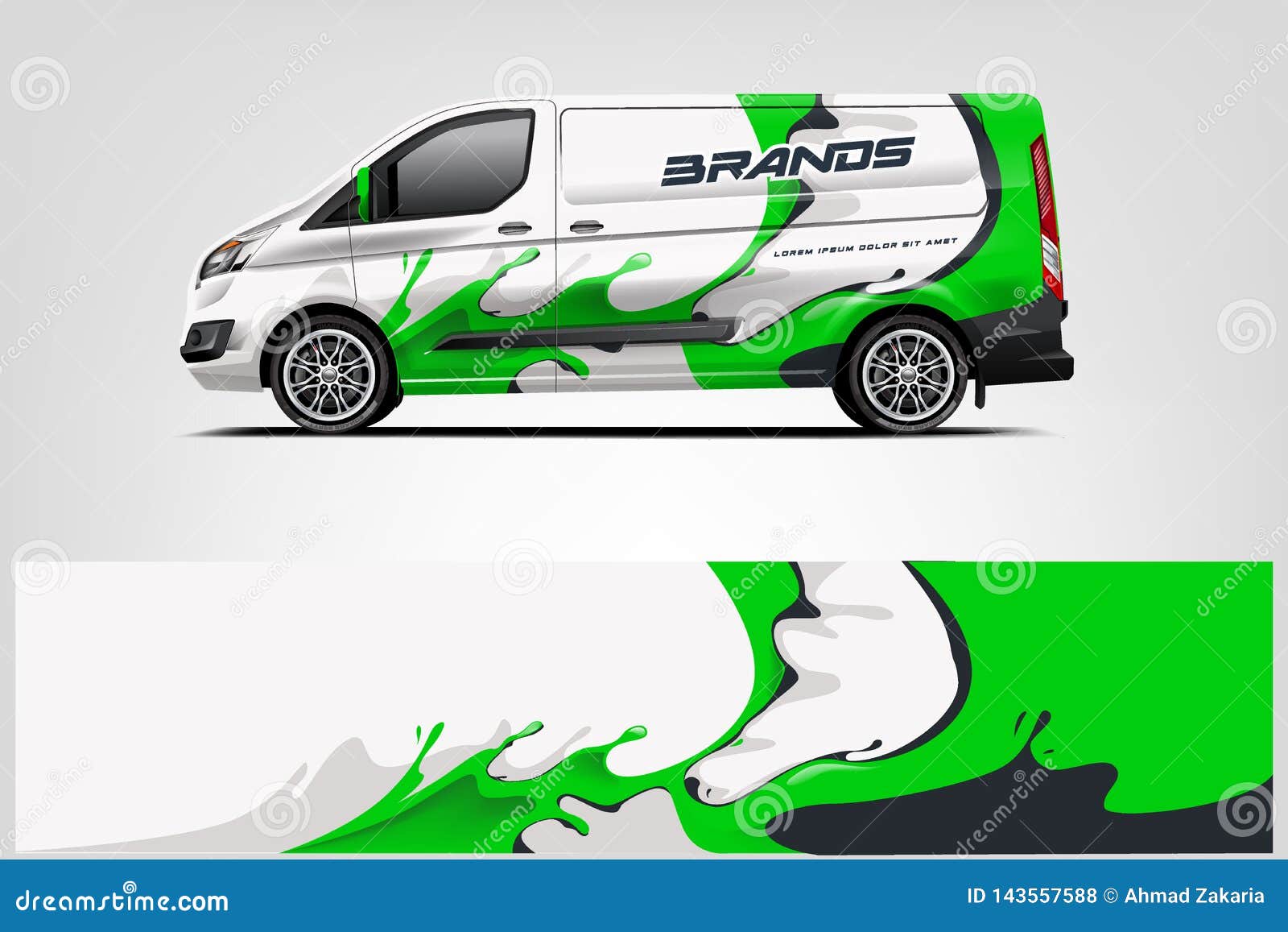 Van Wrap Livery Design. Ready Print Wrap Design For Van. - Vector ...