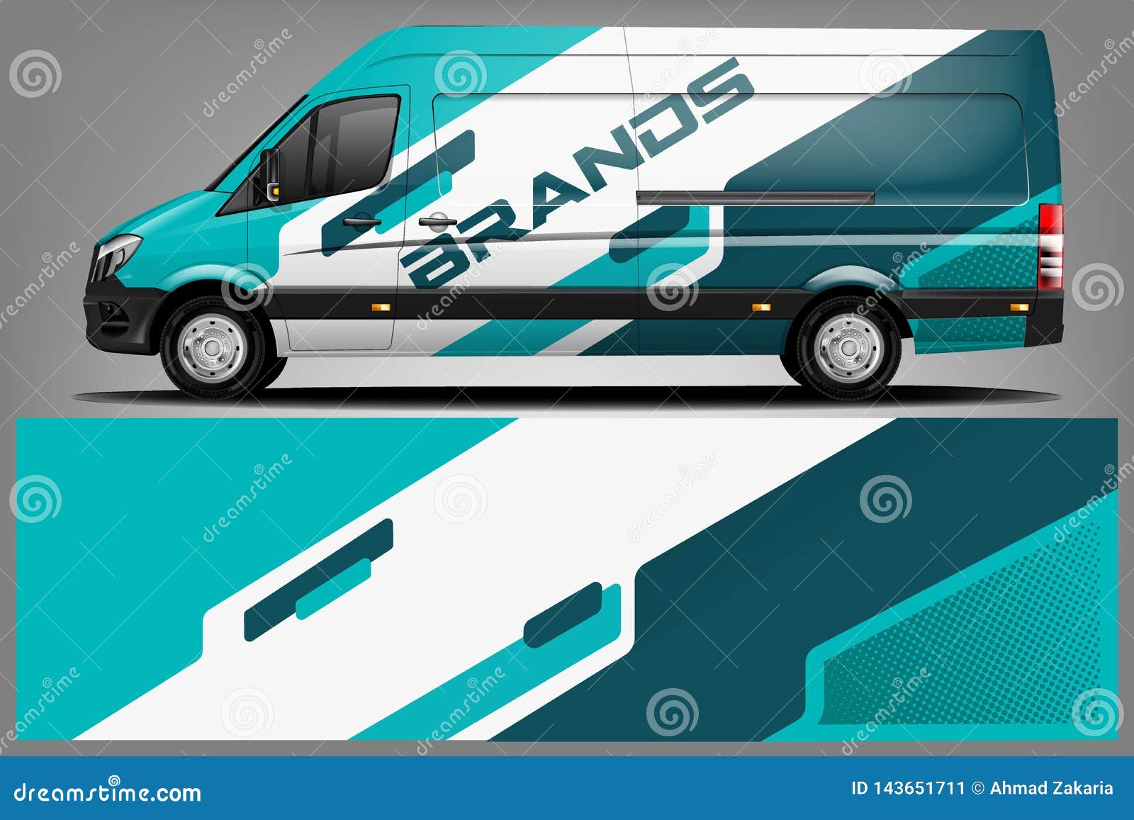 Van Wrap Livery Design. Ready Print Wrap Design For Van. - Vector ...
