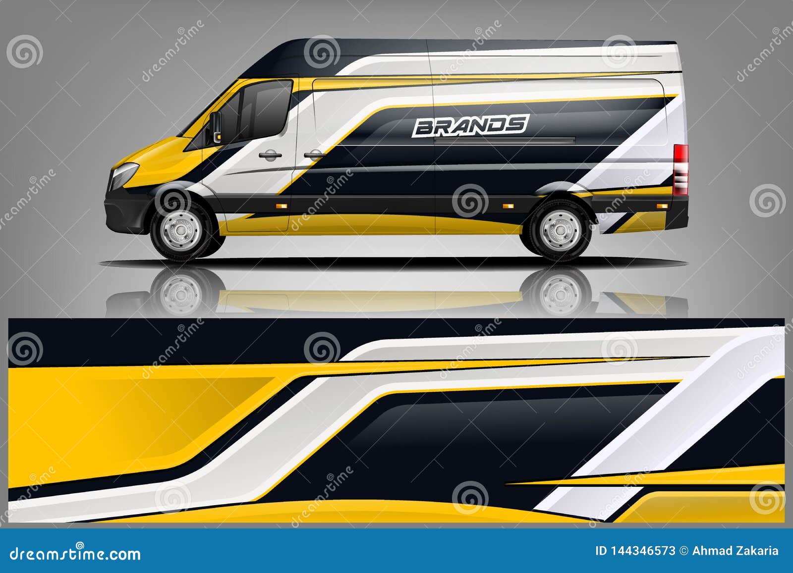 Van Wrap Livery Design. Ready Print Wrap Design for Van. - Vector Stock ...