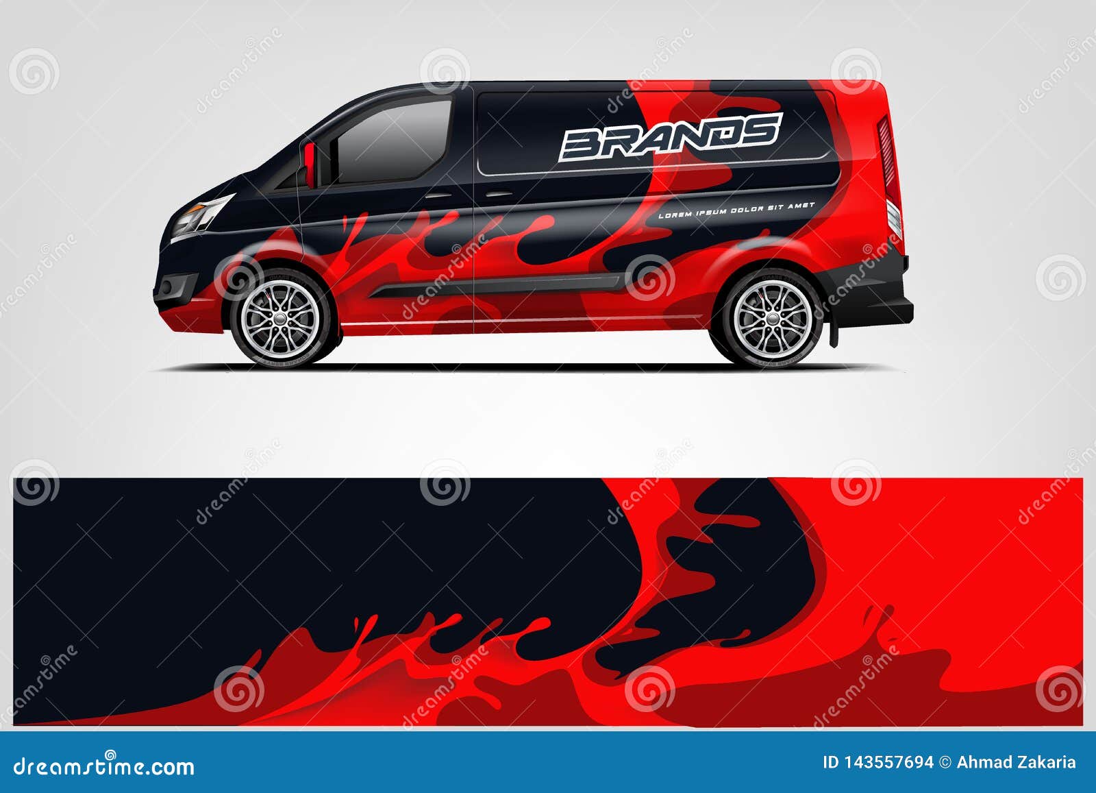 Van Wrap Livery Design. Eps 10.vector Stock Illustration - Illustration ...