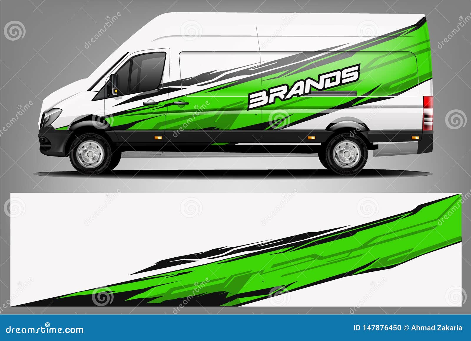 Van Wrap Livery Design. Ready Print Wrap Design Stock Illustration ...