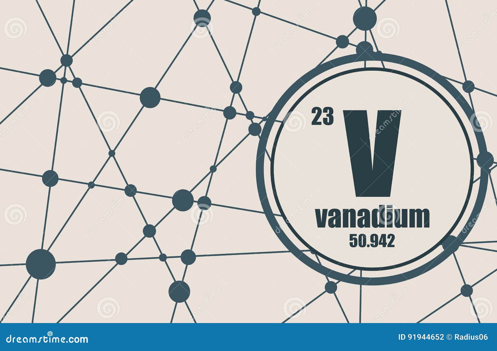 Vanadium chemical element. stock vector. Illustration of graphic - 91944652