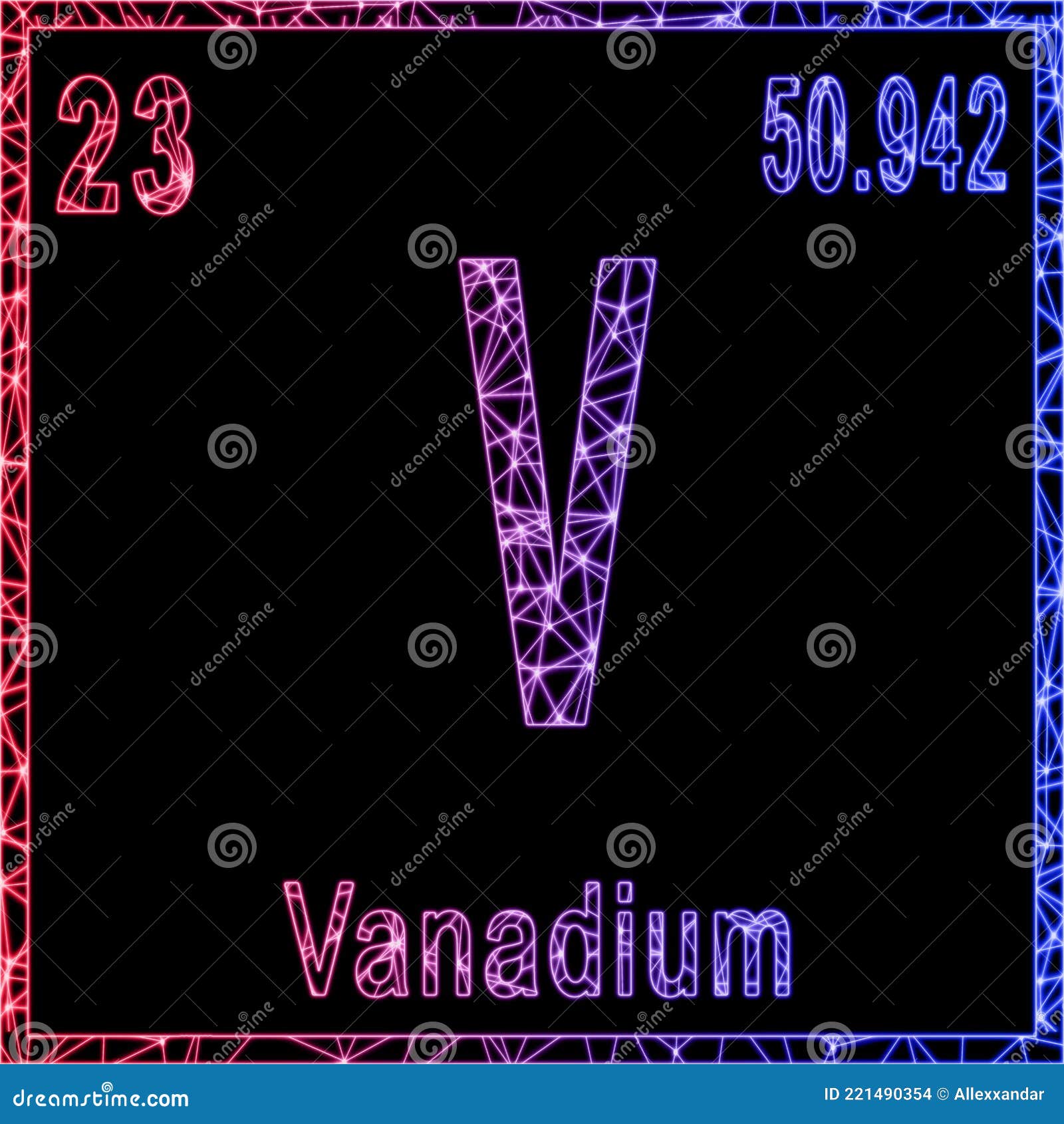 Vanadium Chemical Element Of Mendeleev Periodic Table On Yellow ...
