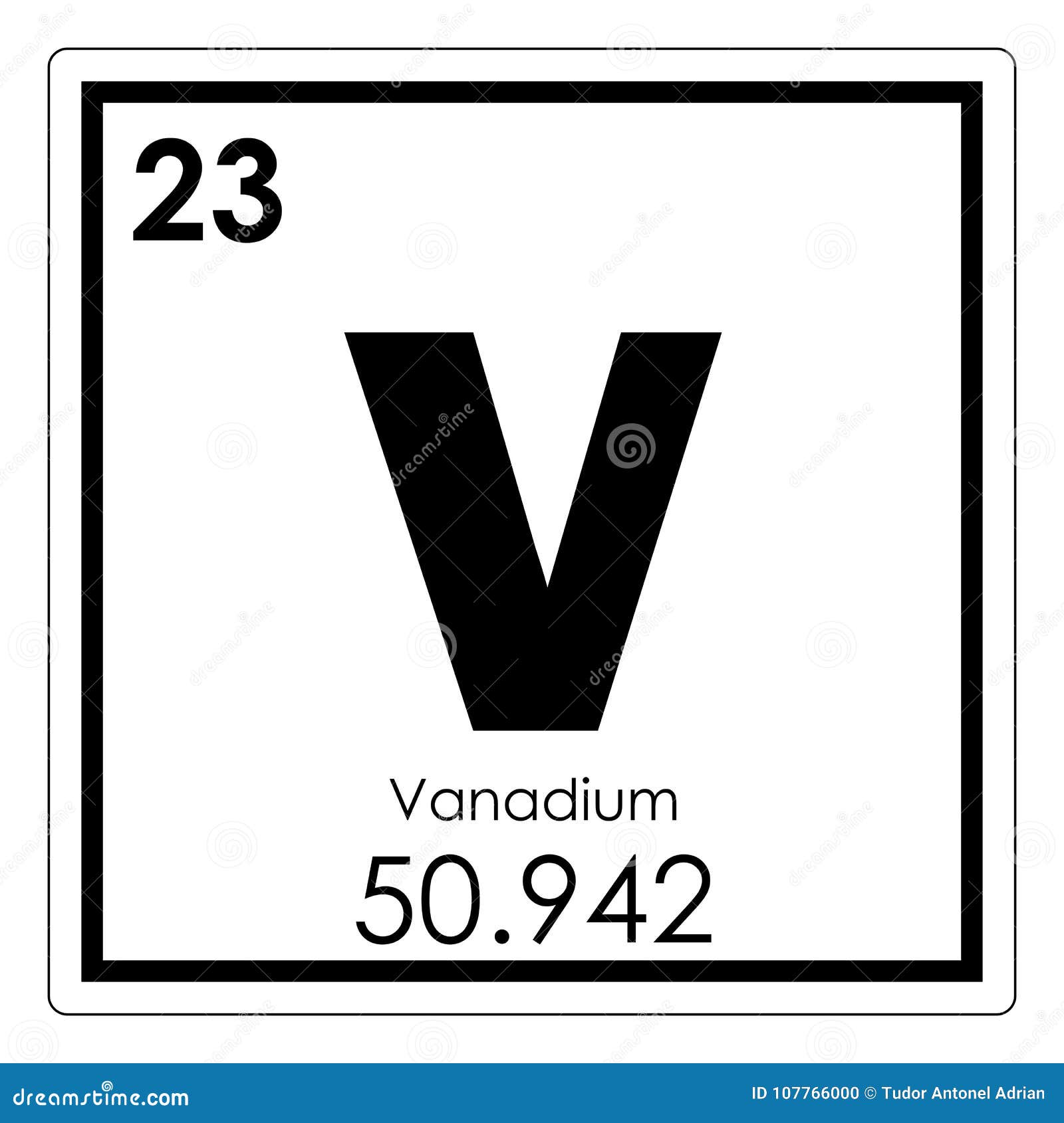 Vanadium chemical element stock illustration. Illustration of vanadium ...