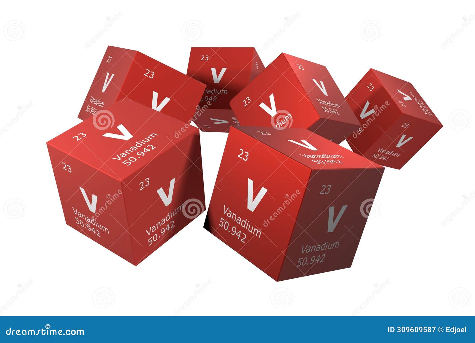 Vanadium 3D Rendering Of Symbols Of The Elements Of The Periodic Table ...