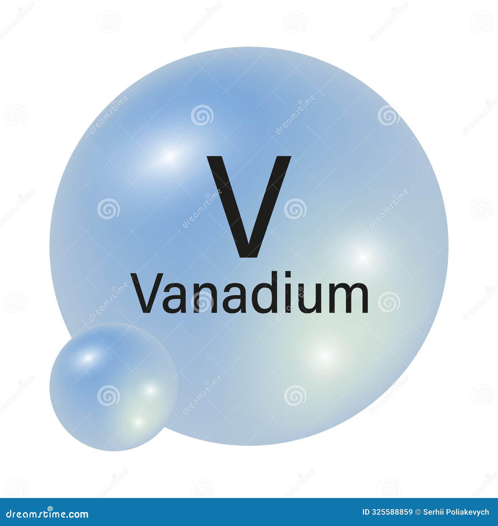 Vanadium Element Icon. V Symbol. Blue Gradient Spheres. Vector ...
