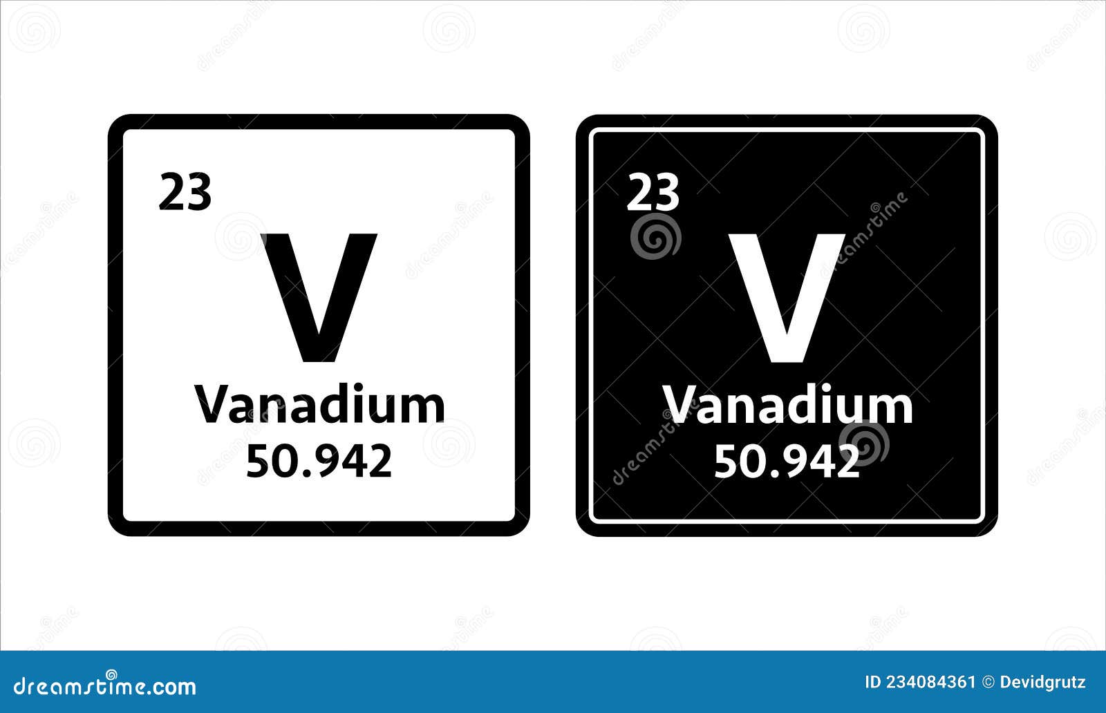 Vanadium Symbol. Chemical Element of the Periodic Table Stock Vector ...