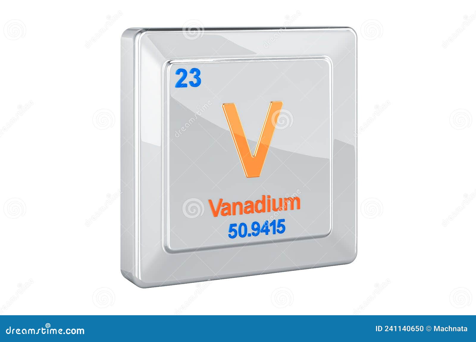 Vanadium 3D Rendering Of Symbols Of The Elements Of The Periodic Table ...