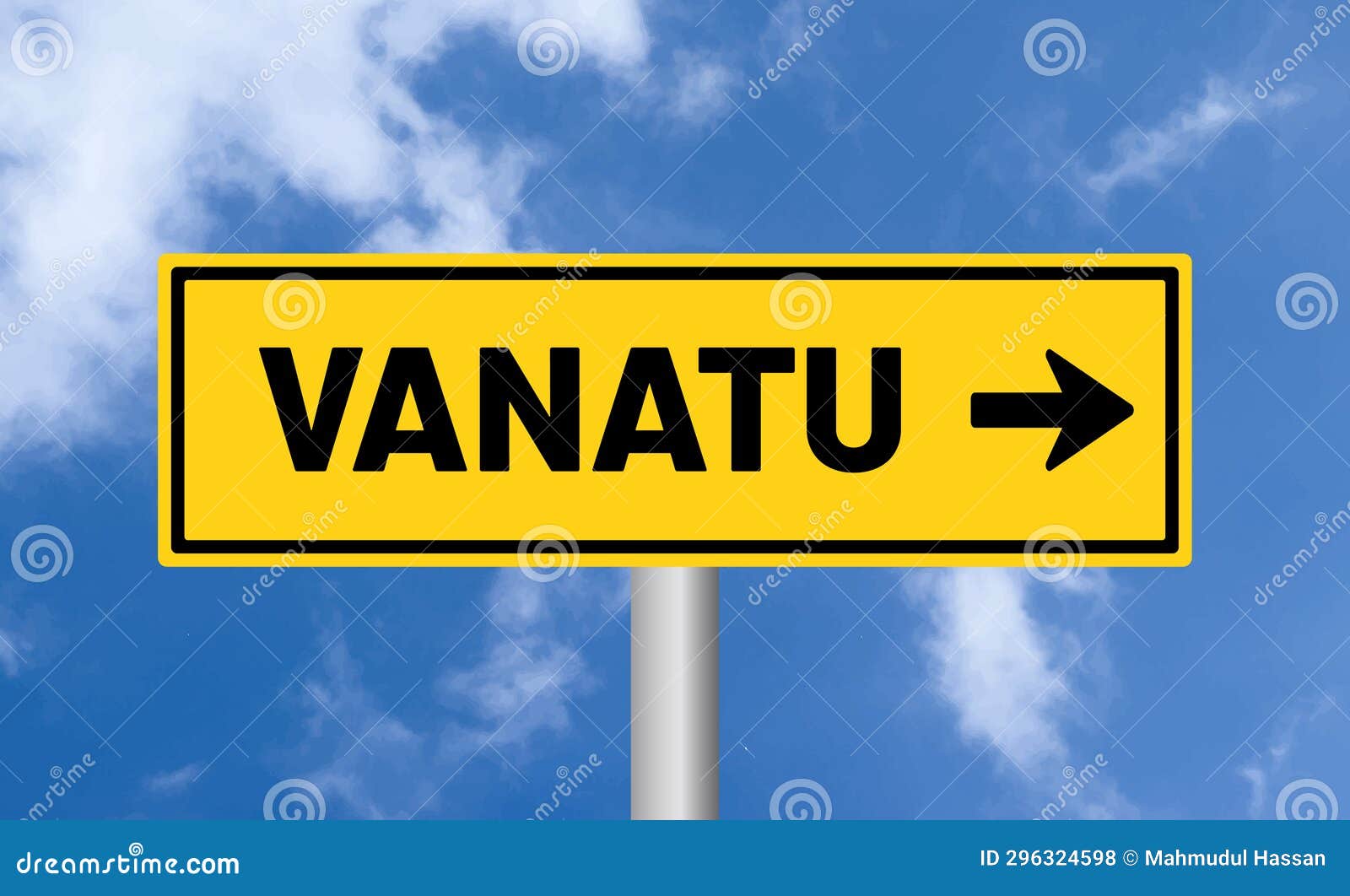 Vanatu Road Sign on Blue Sky Background Stock Photo - Image of cloudy ...