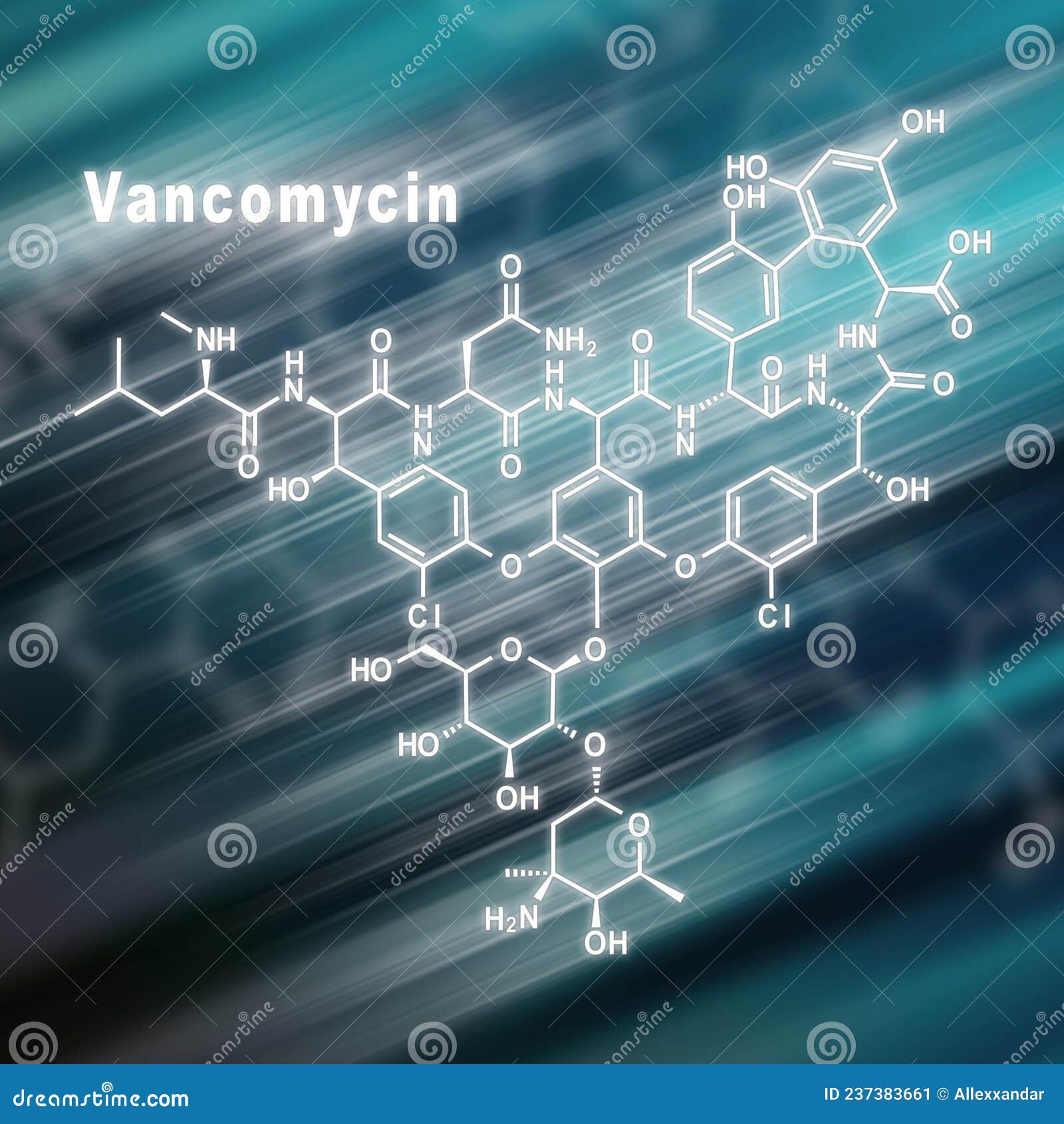 Vancomycin Molecule. It Is Is An Antibiotic Used To Treat Bacterial ...
