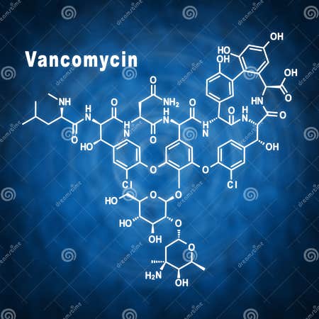 Vancomycin Molecule, Antibiotic, Chemical Structure Stock Illustration ...