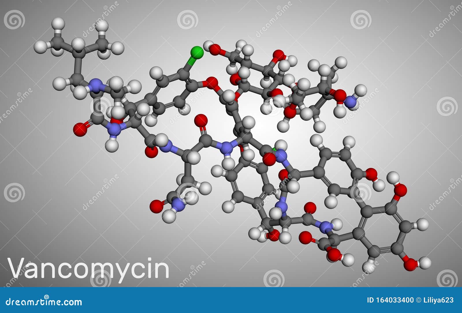 Vancomycin Molecule, Antibiotic, Chemical Structure Royalty-Free Stock ...