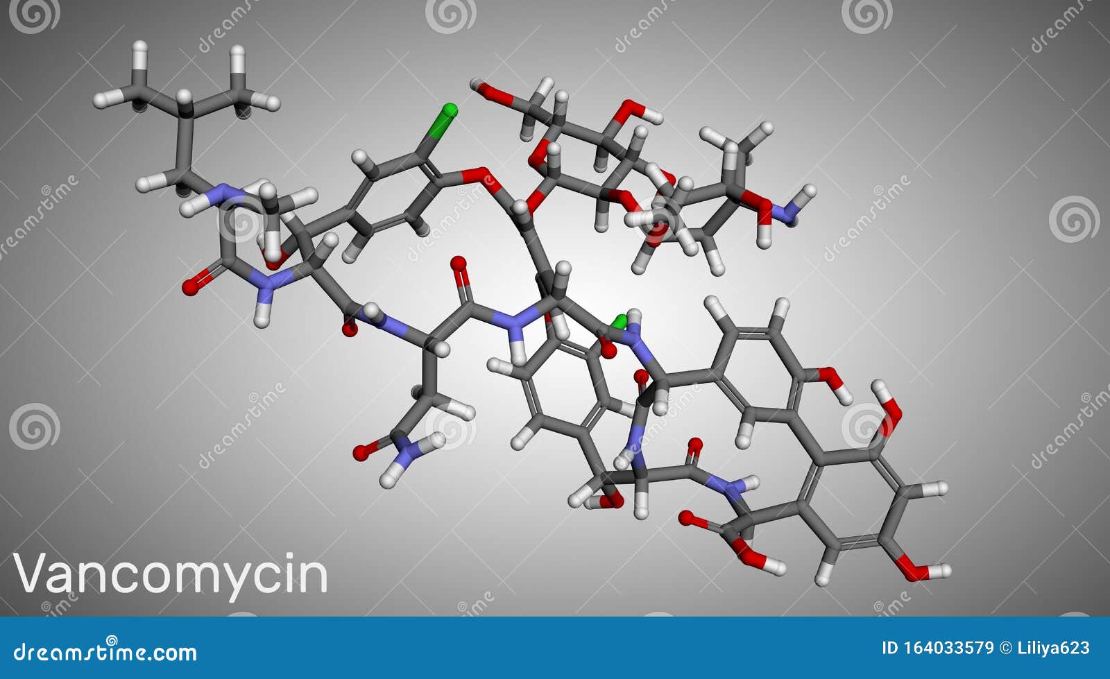 Vancomycin Molecule. It Is Is An Antibiotic Used To Treat Bacterial ...