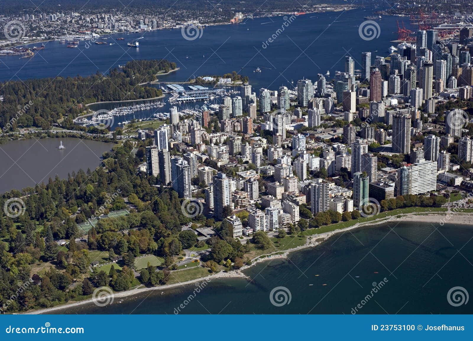 Vancouver Aerial stock photo. Image of beach, harbour - 23753100