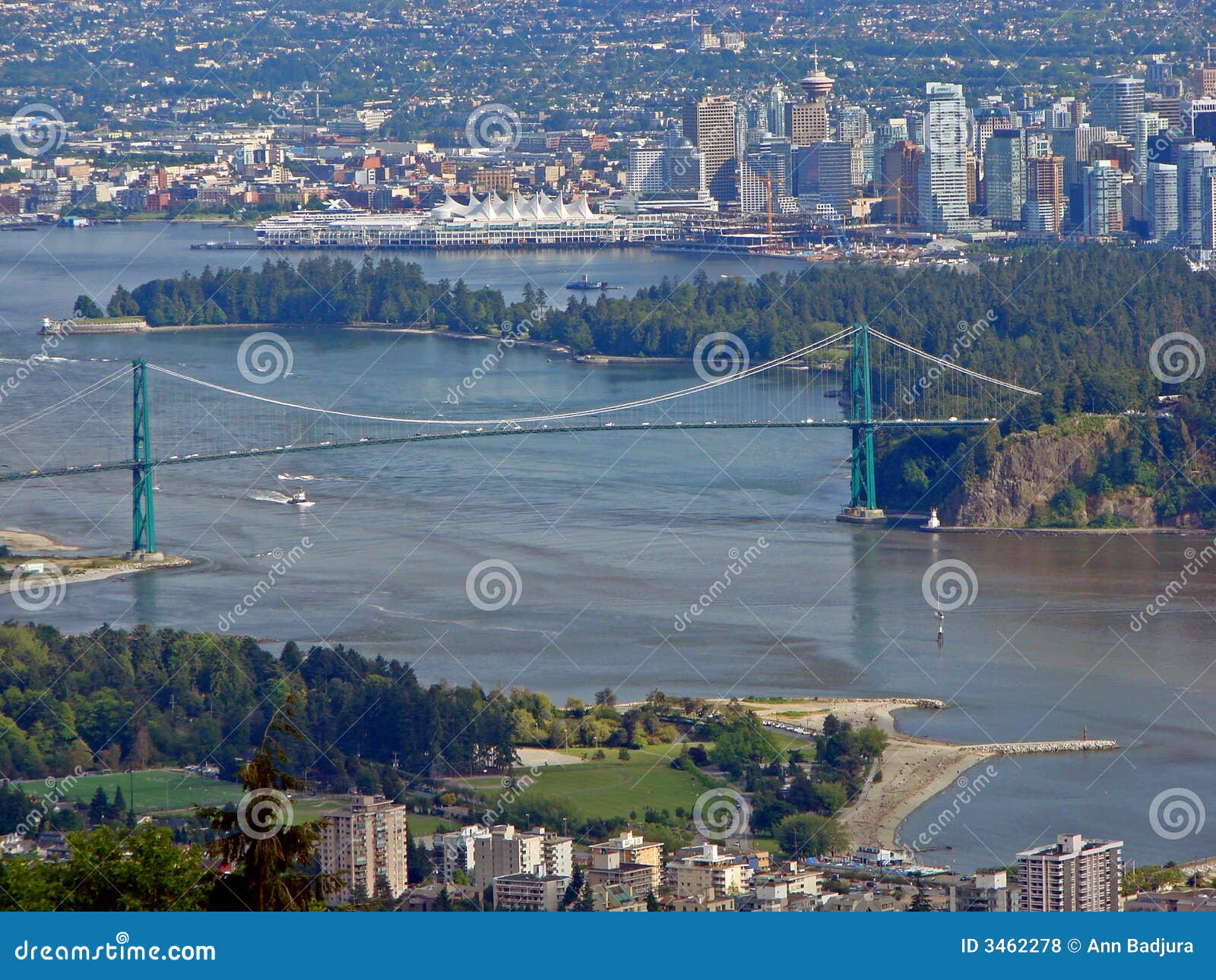 Vancouver aerial view stock photo. Image of view, bridge - 3462278