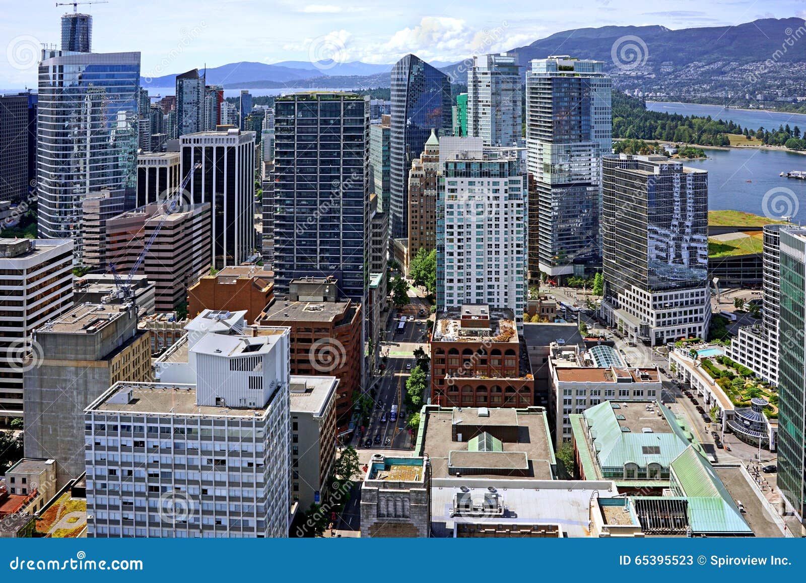 Vancouver, aerial view stock image. Image of aerial, canada - 65395523