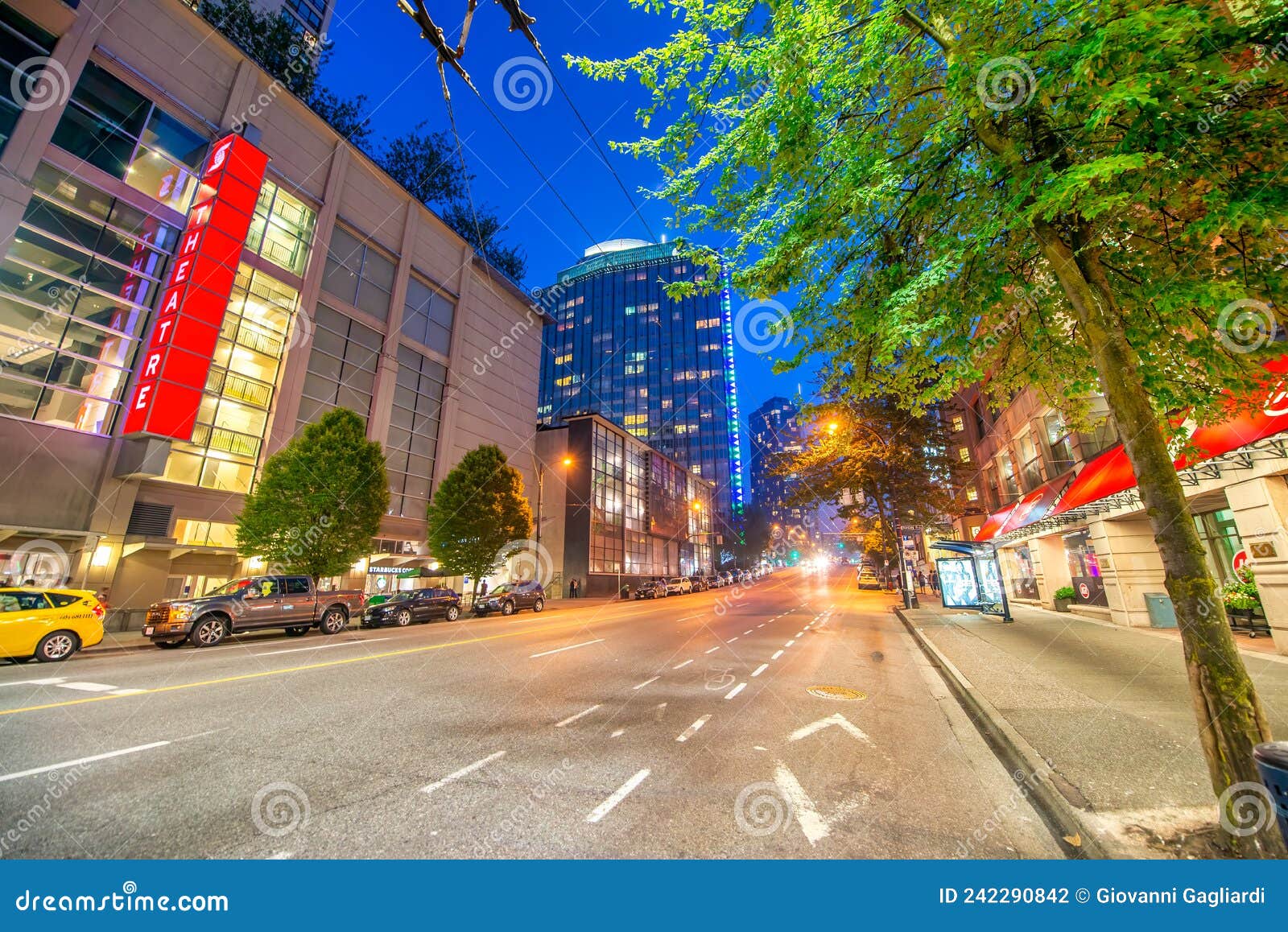Vancouver, Canada - August 9, 2017: Downtown Vancouver Streets and ...