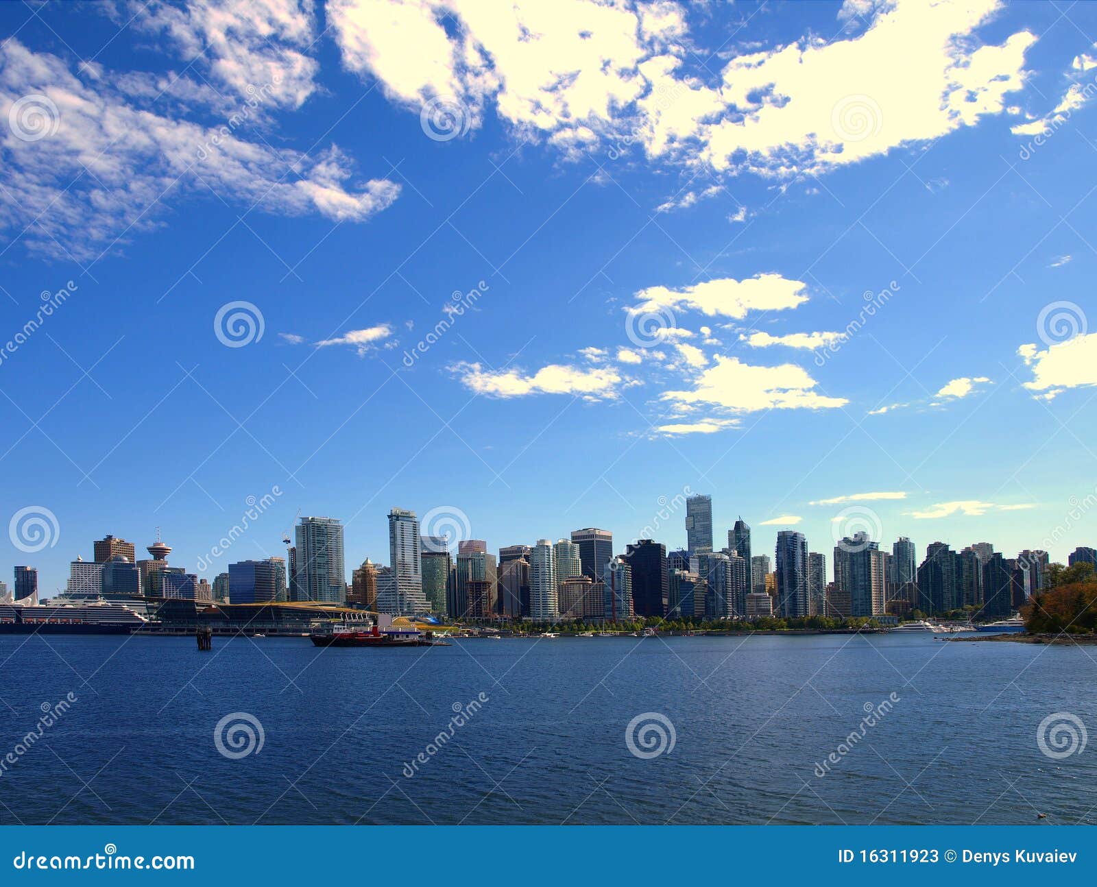 Vancouver Canada cityscape stock image. Image of ripples - 16311923