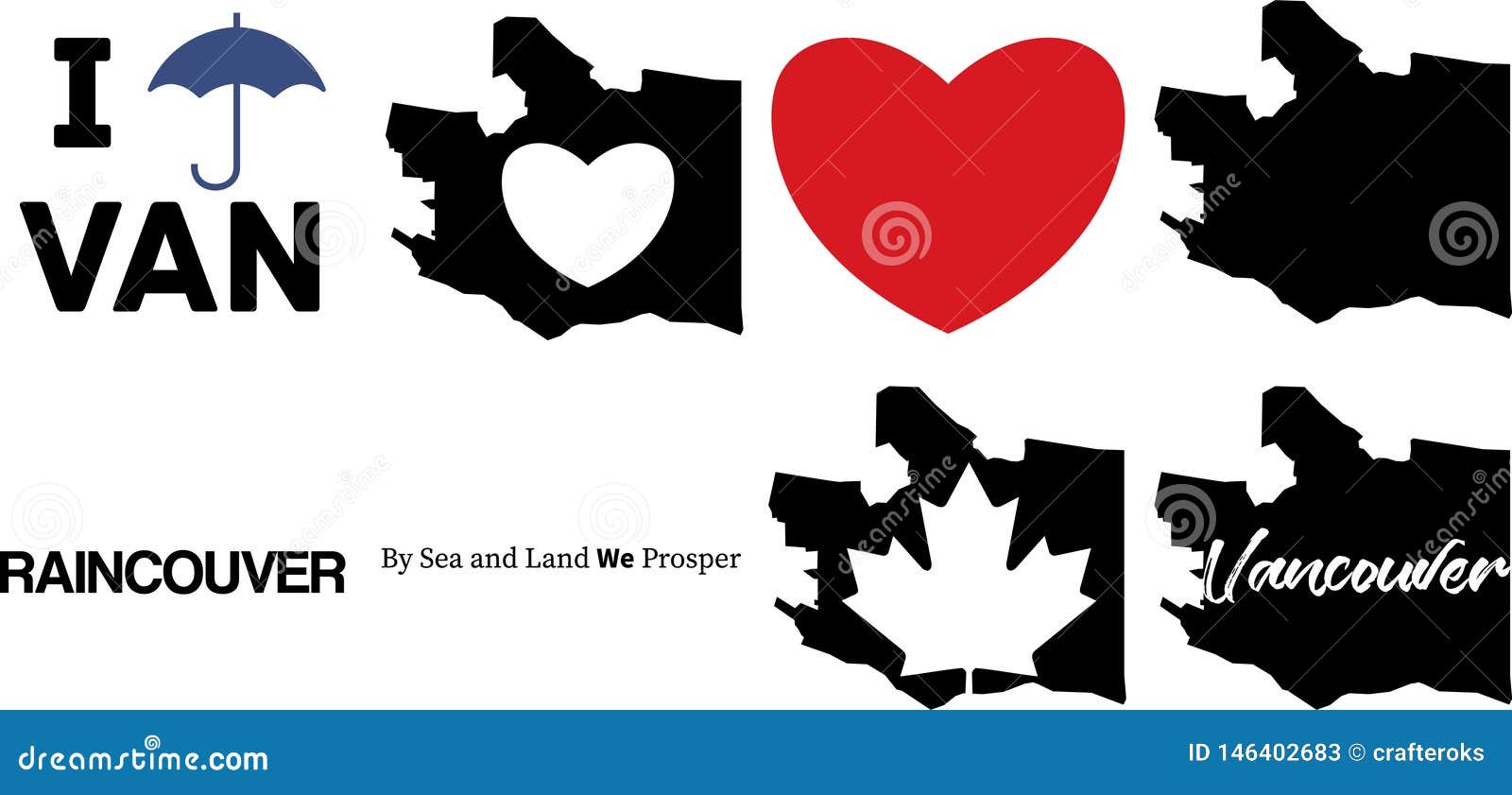 Vancouver Canada Vector Map and the Maple Leaf Symbol Stock Vector ...