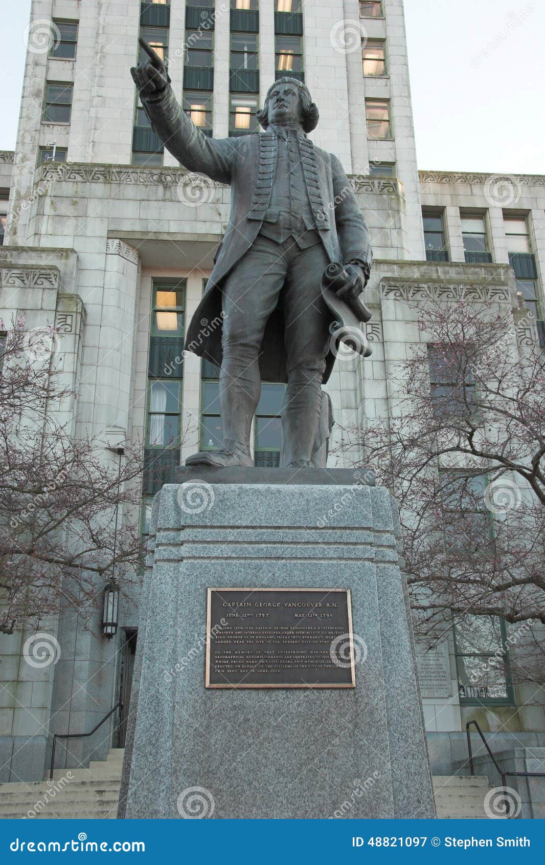 Vancouver City Hall George Vancouver Statue Stock Image - Image of ...