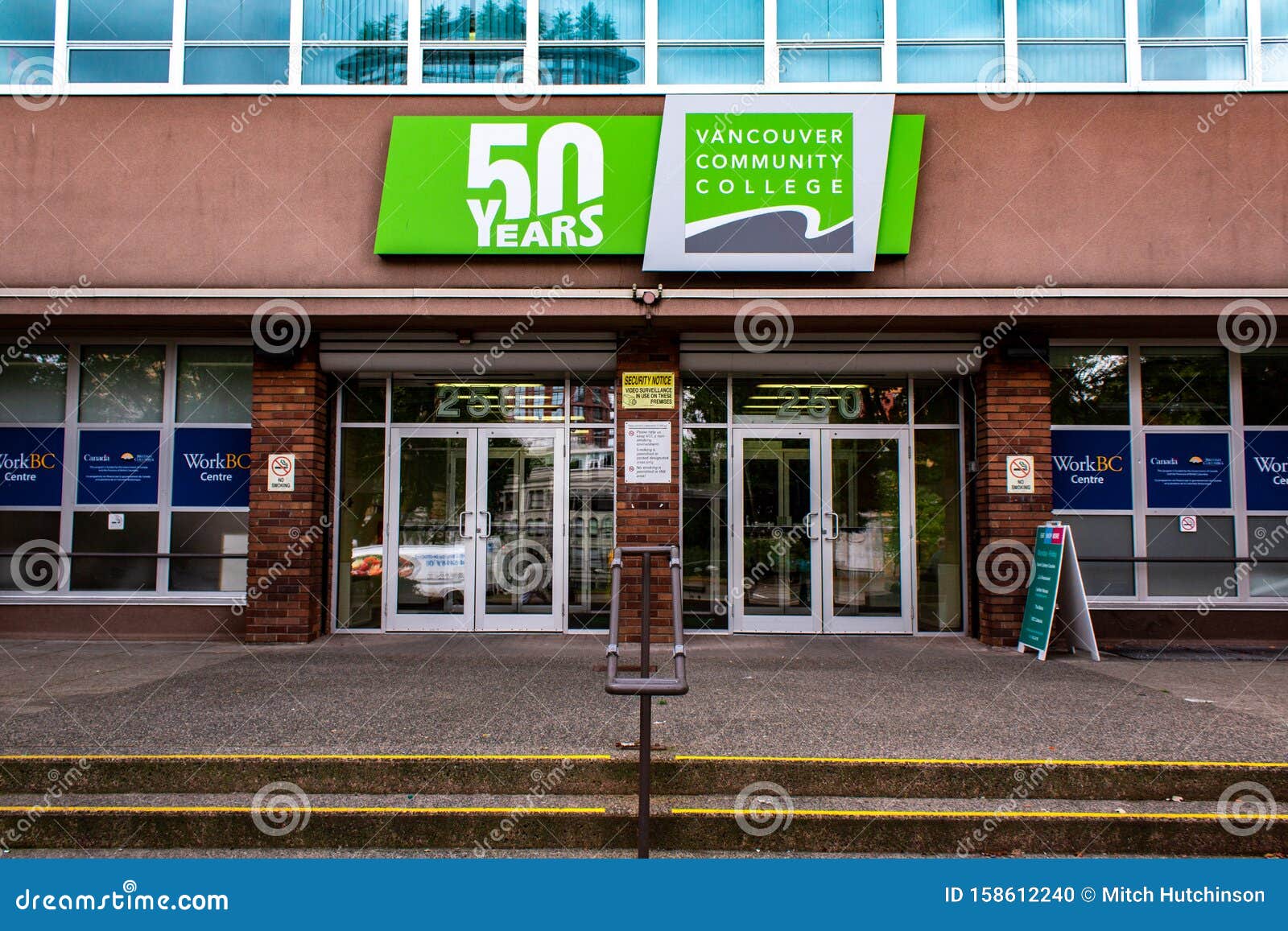 Vancouver Community College Sign in Front of Downtown Campus Editorial ...
