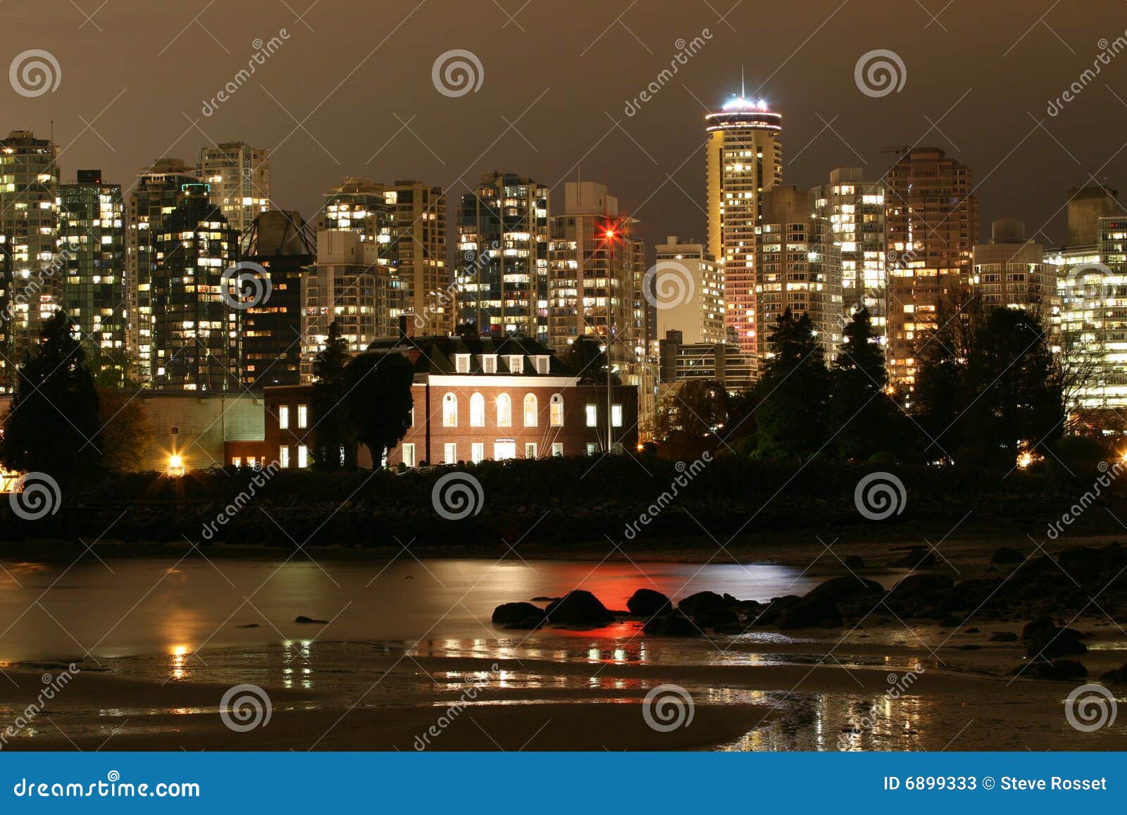 Vancouver Evening Cityscape Stock Image - Image of scene, residential ...