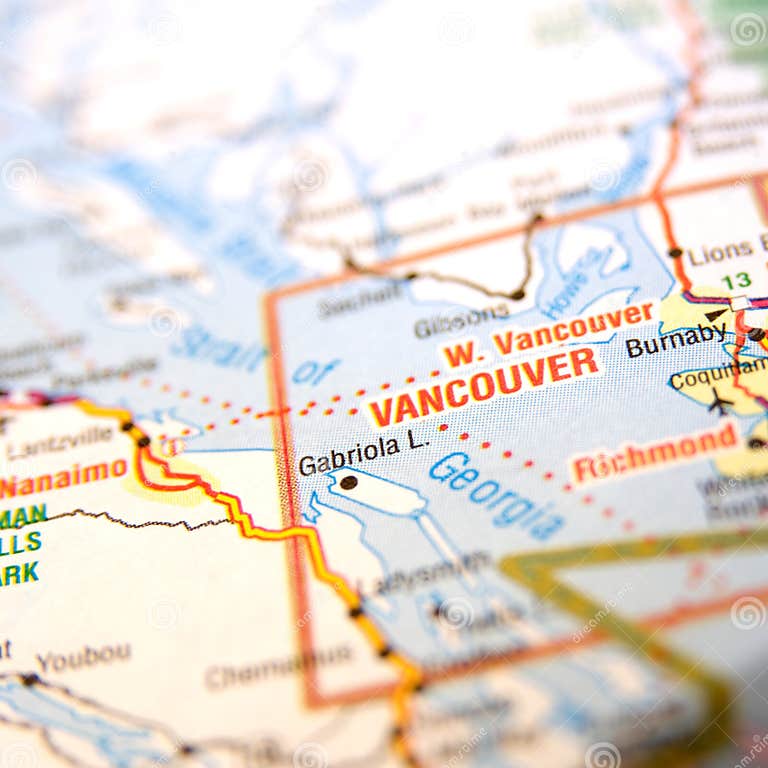 Vancouver map stock image. Image of closeup, navigation - 12589033