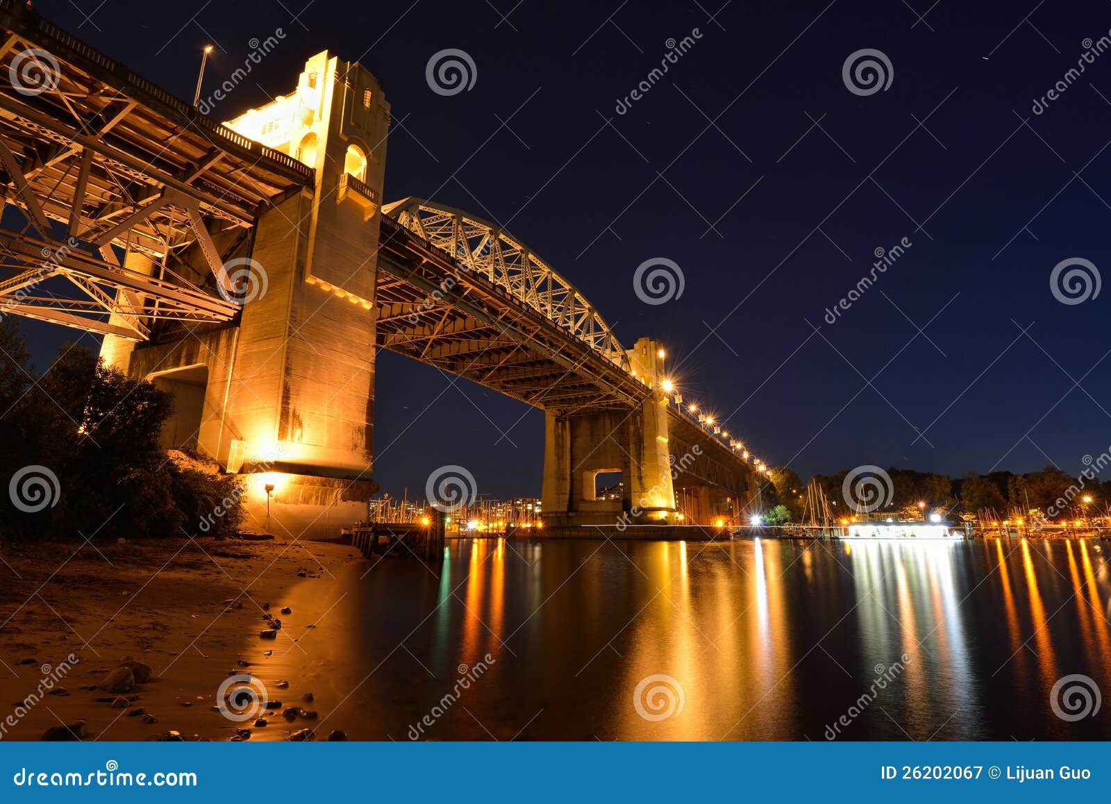 Vancouver S Historic Burrard Bridge Stock Image - Image of beach ...