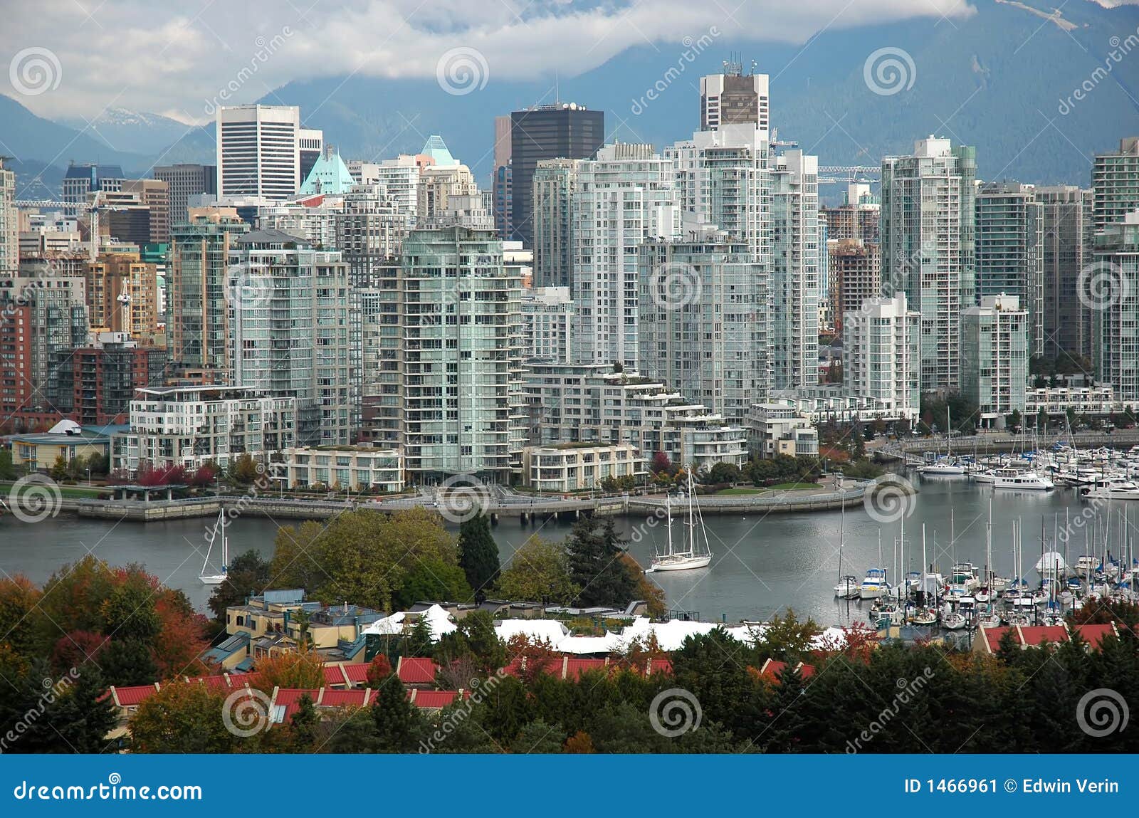 Vancouver Skyline stock image. Image of architecture, buildings - 1466961