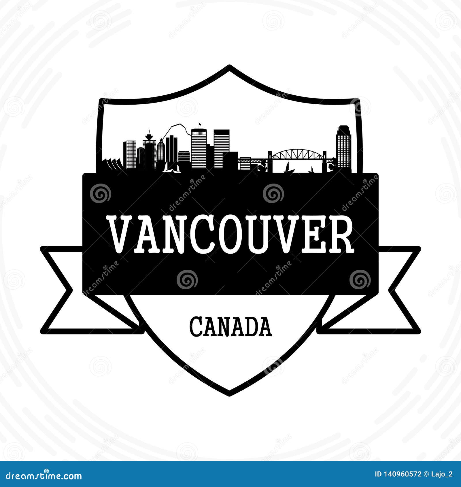 Vancouver skyline stock vector. Illustration of black - 140960572