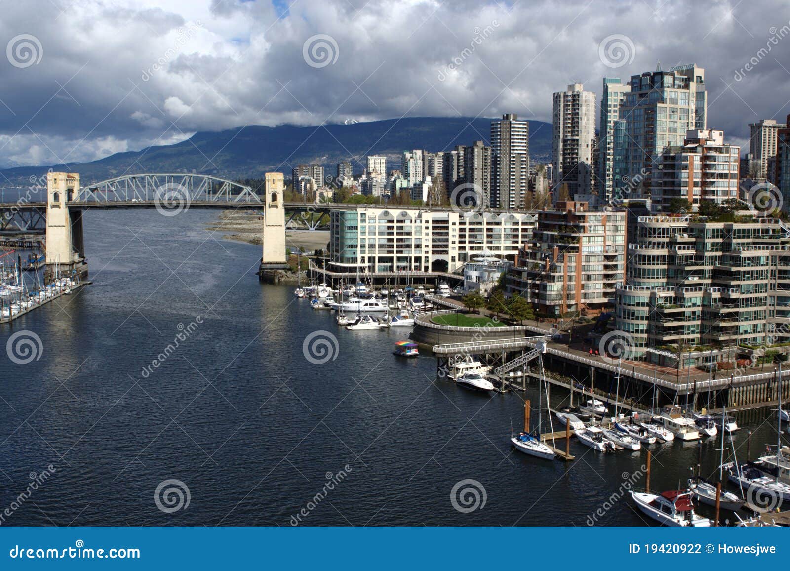 Vancouver Skyline and Burrard Bridge Stock Photo - Image of modern ...
