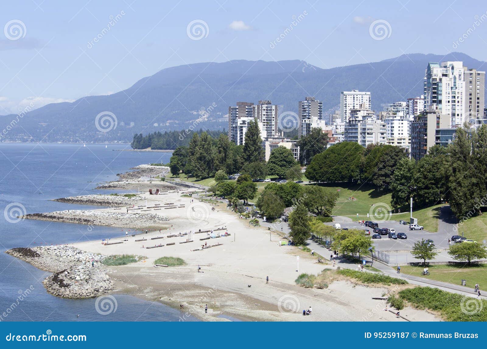 Vancouver Sunset Beach stock image. Image of beach, mountain - 95259187