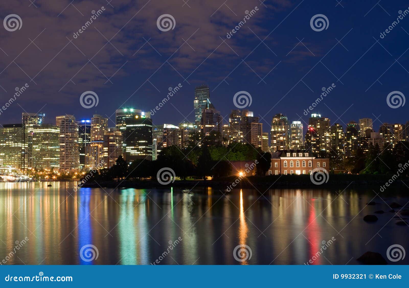 Vancouver Waterfront at Night Stock Image - Image of dark, harbour: 9932321