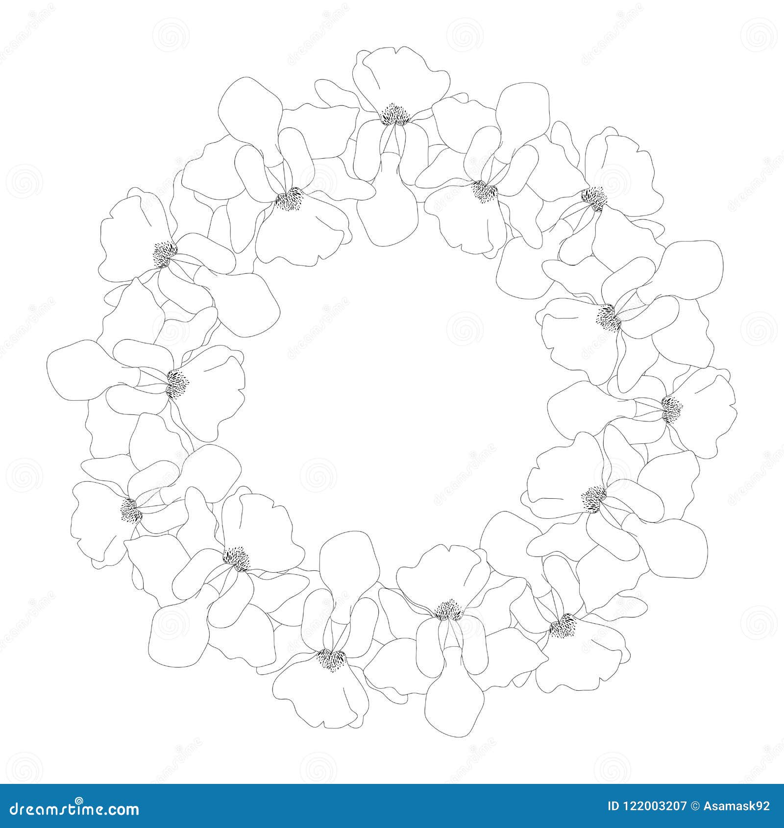 Vanda Miss Joaquim Orchid Outline Wreath. Singapore National Flower ... Vanda Miss Joaquim Orchid Outline Wreath. Singapore National Flower ...
