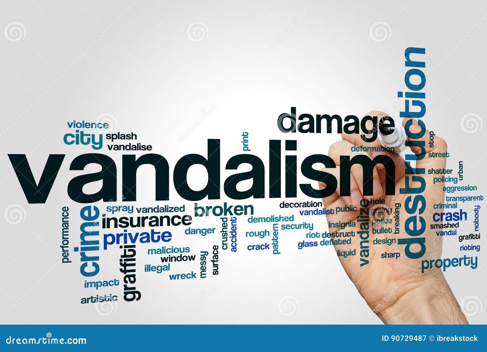 Vandalism word cloud stock image. Image of crash, smashed - 90729487