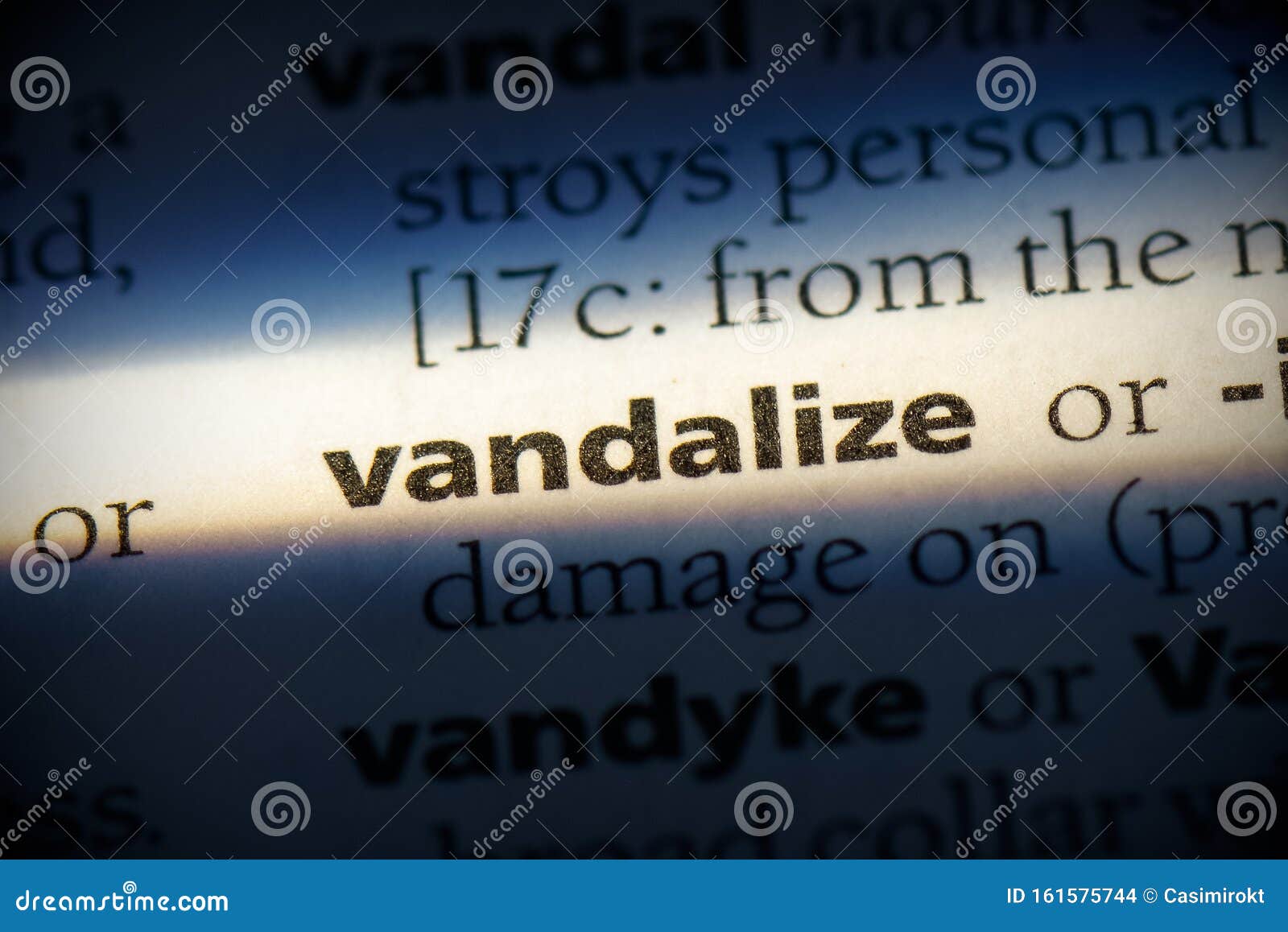 Vandalize stock photo. Image of english, education, macro - 161575744