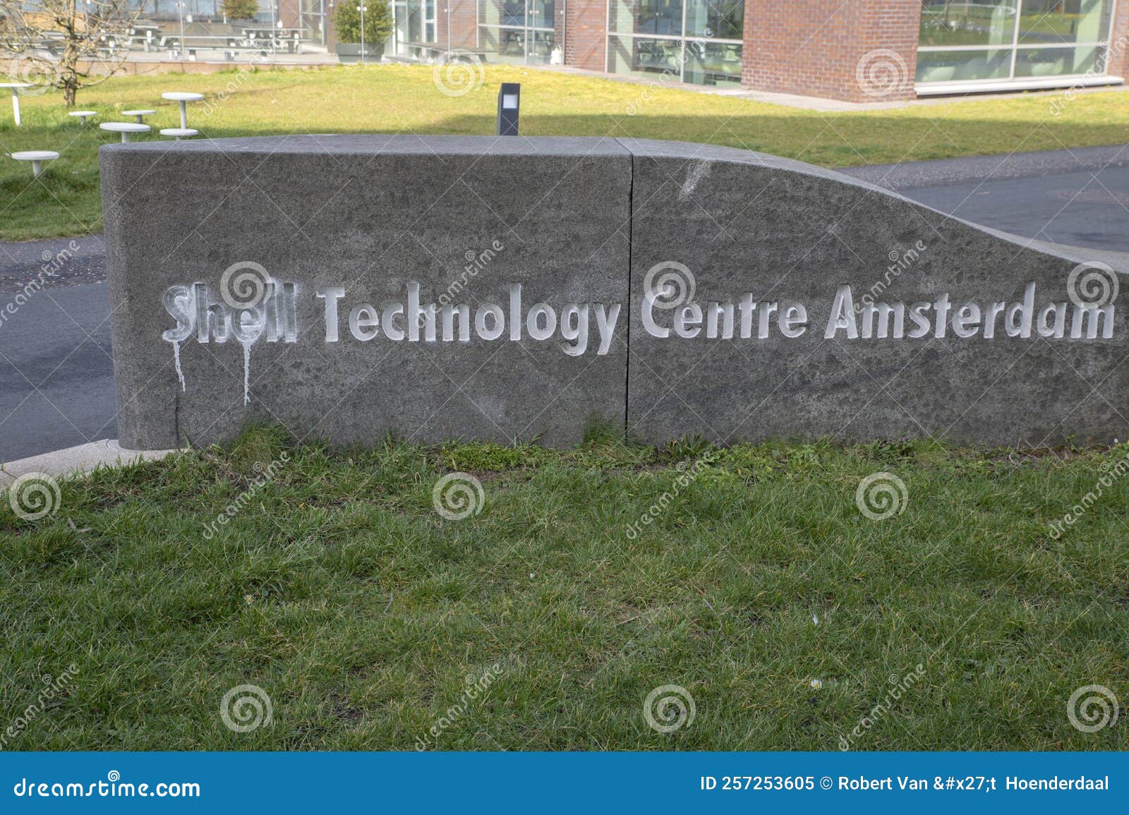 Vandalized Billboard Entrance of the Shell Building at at Amsterdam the ...