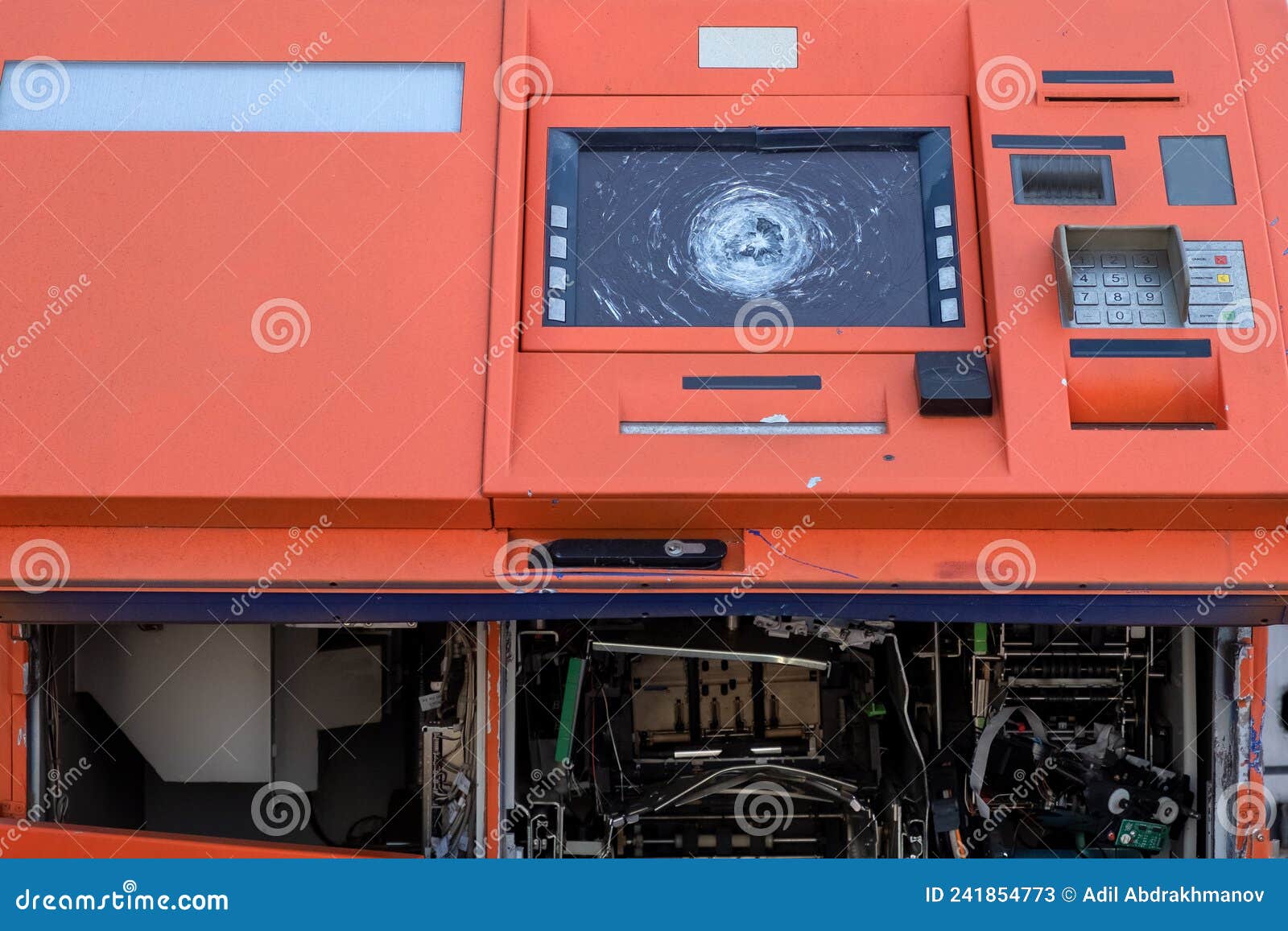 Vandalized and Looted ATM. Destroyed Automatic Transaction Machine ...