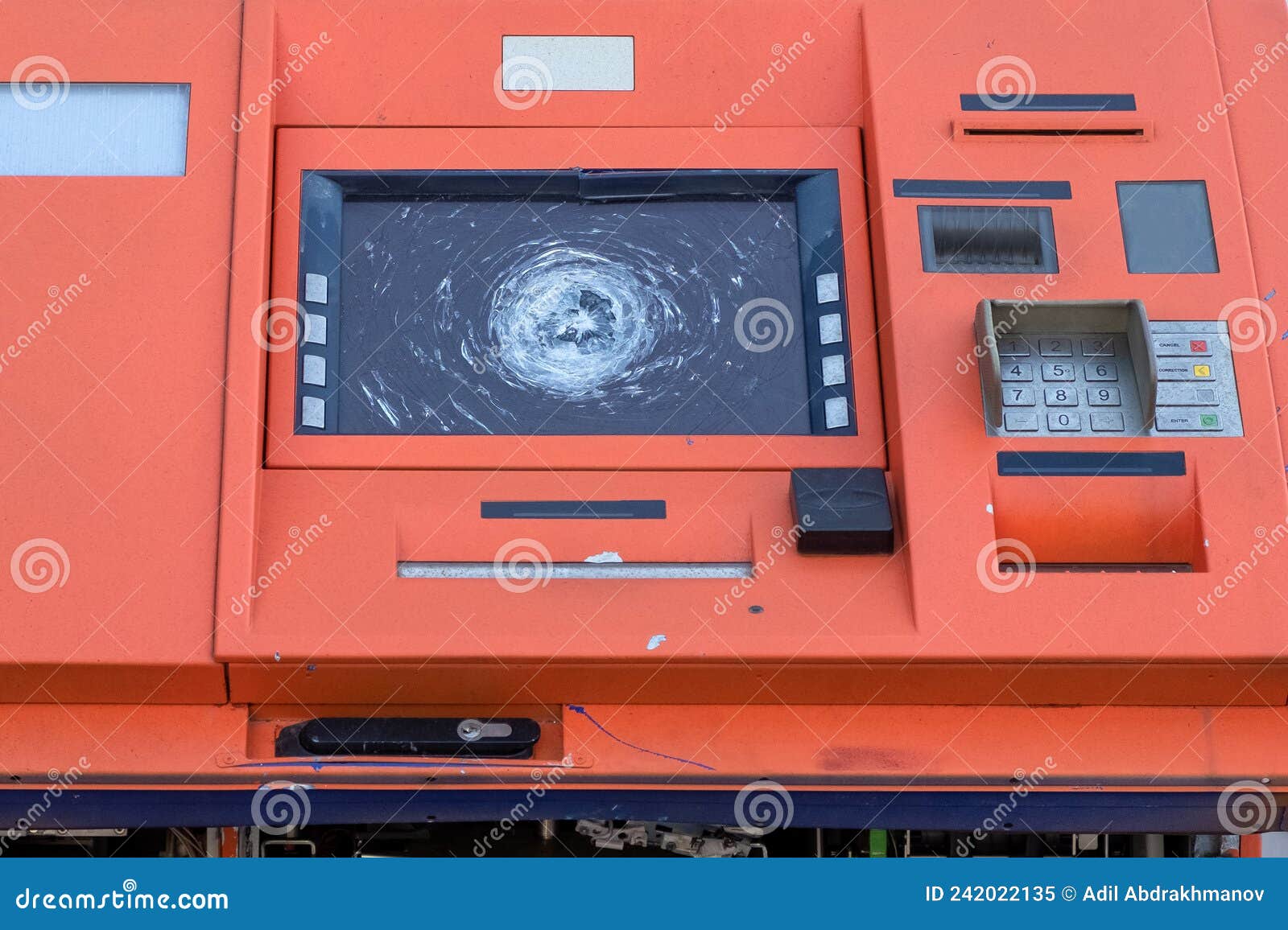 Vandalized and Looted ATM. Destroyed Automatic Transaction Machine ...