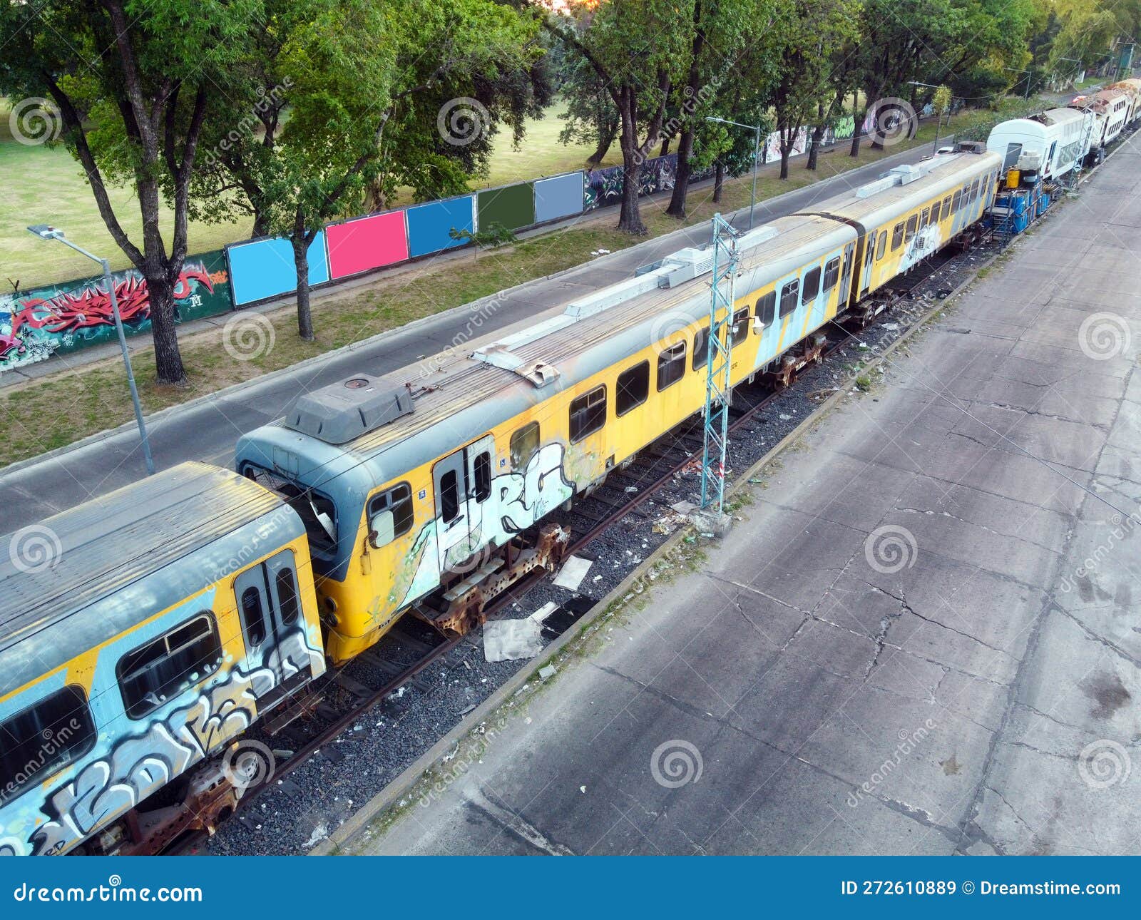 Vandalized train carriages editorial stock image. Image of behaviour ...